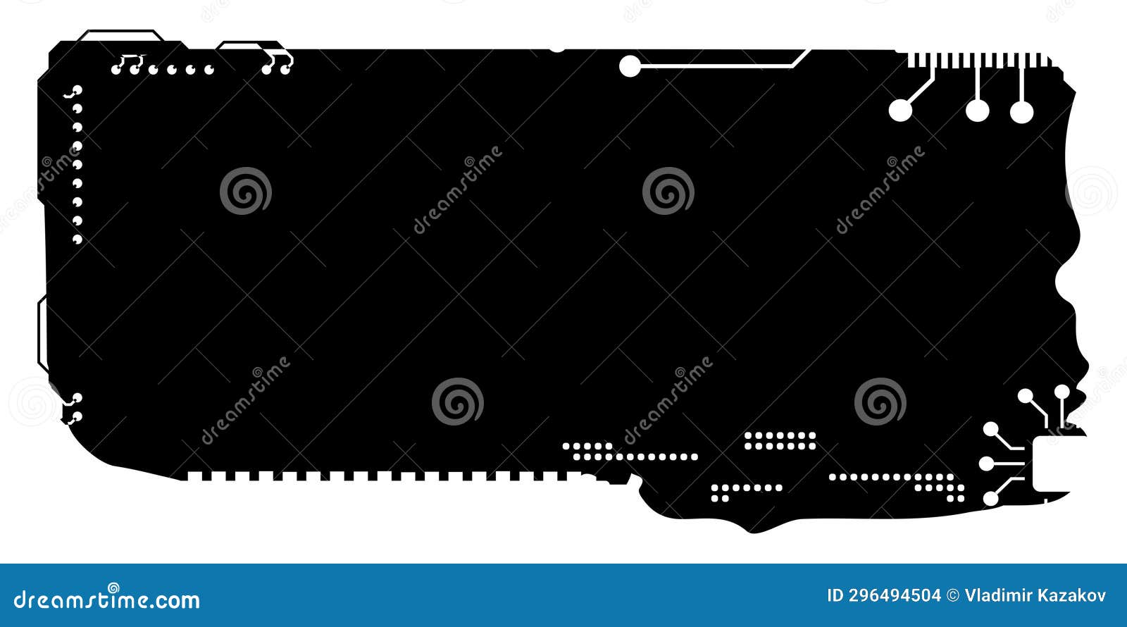 Rectangular Design Clipart in Tech Style Isolated on White. Short Tech ...