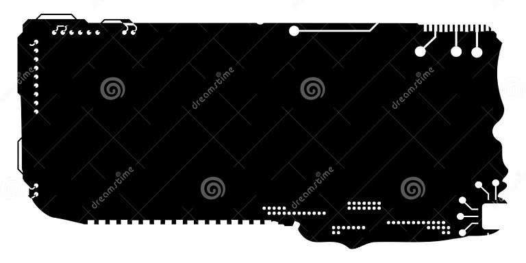 Rectangular Design Clipart in Tech Style Isolated on White. Short Tech ...