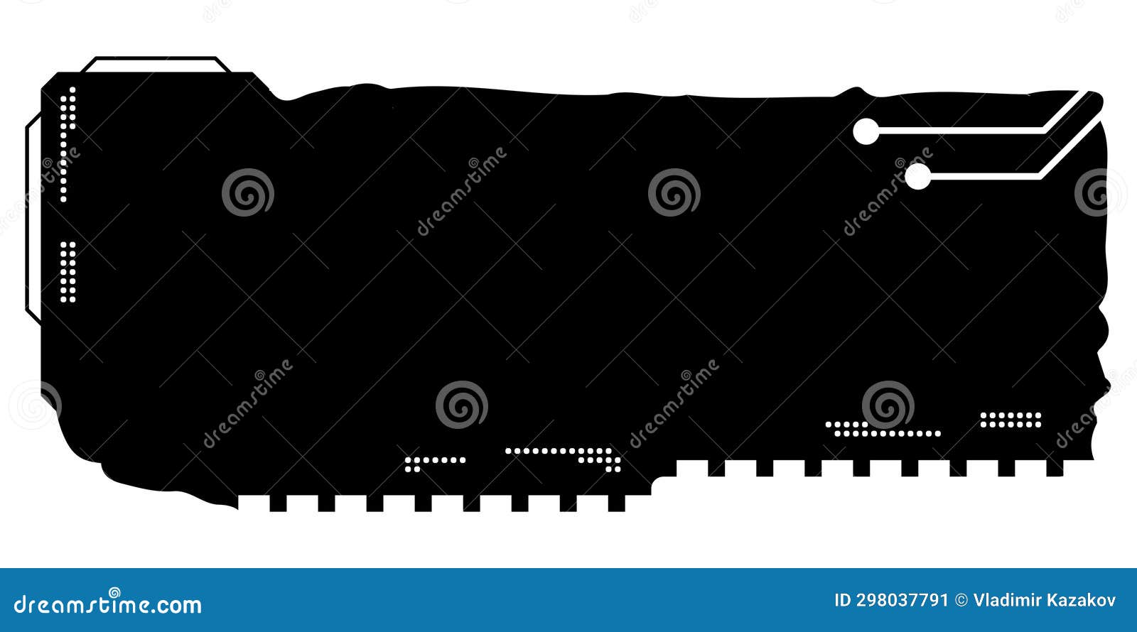 Rectangular Design Clipart in Tech Style Isolated on White. Short Tech ...