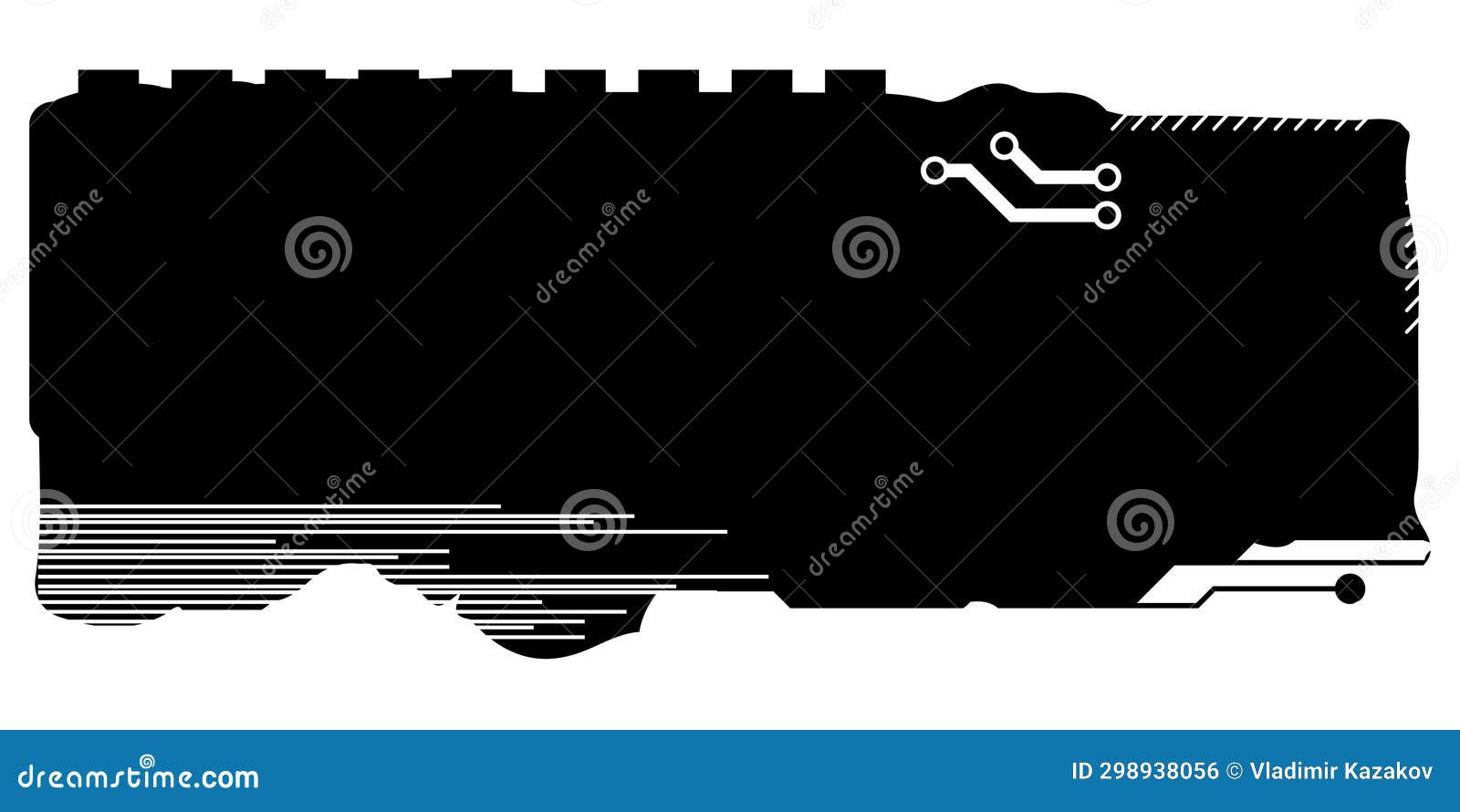 Rectangular Design Clipart in Tech Style Isolated on White. Short Tech ...