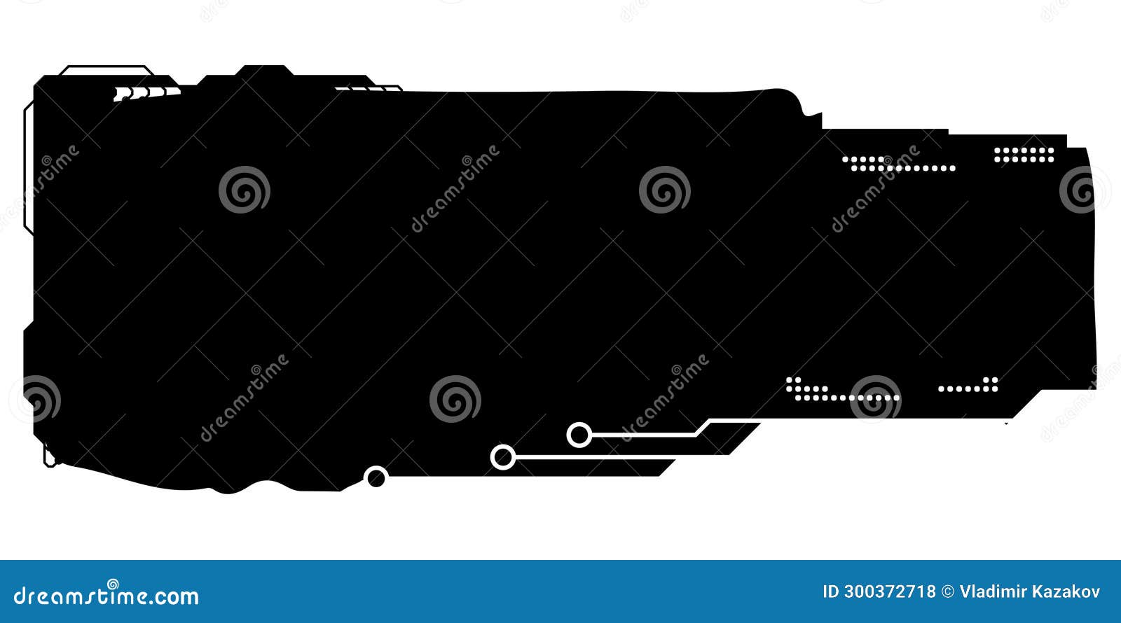 Rectangular Design Clipart in Tech Style Isolated on White. Short Tech ...