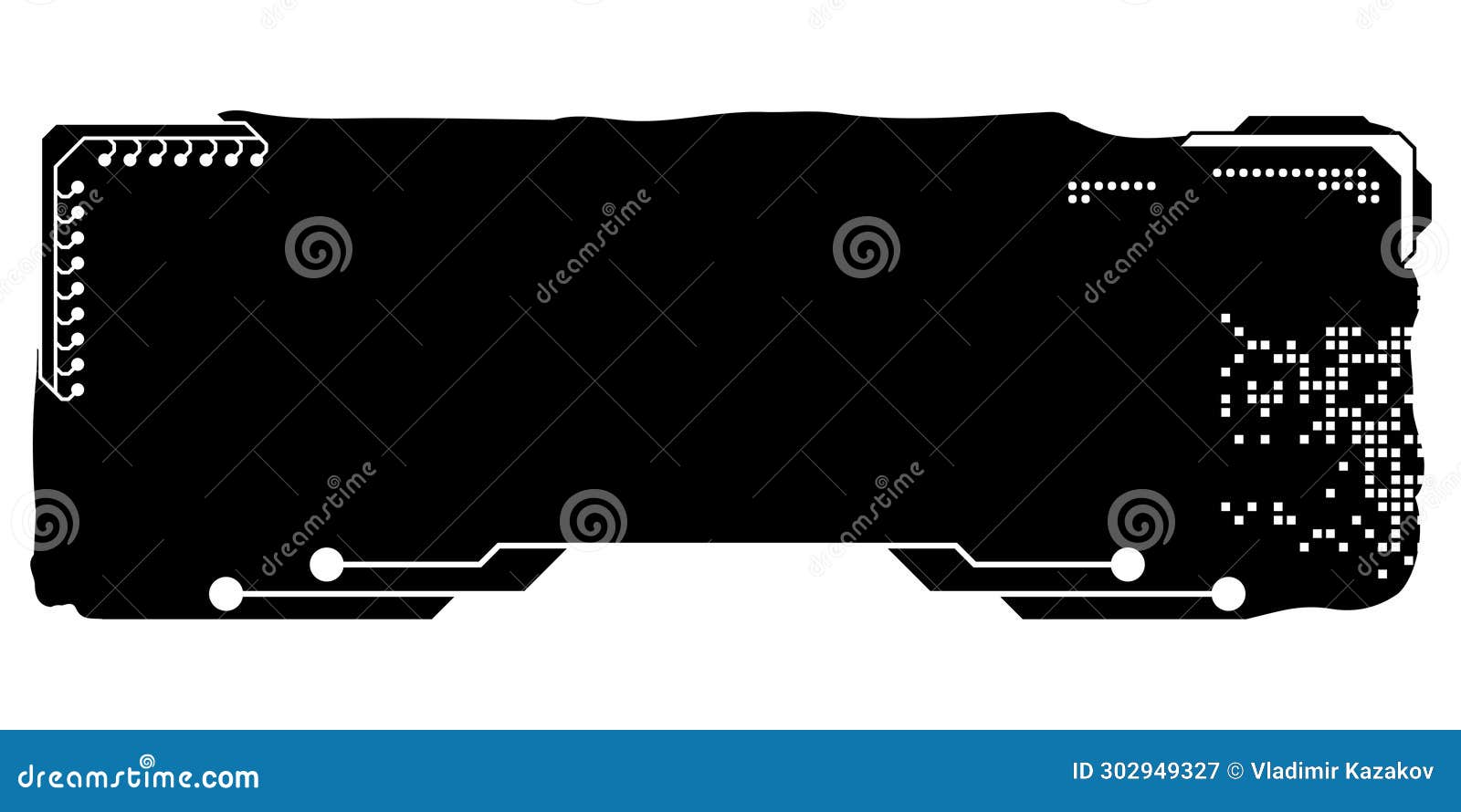 Rectangular Design Clipart in Tech Style Isolated on White. Short Tech ...