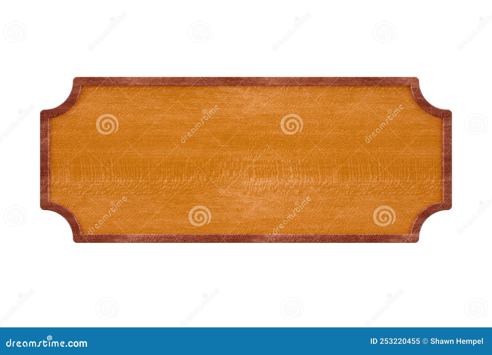 Rectangular Empty, Blank Wood Sign, Board or Plaque with Dark Wood ...