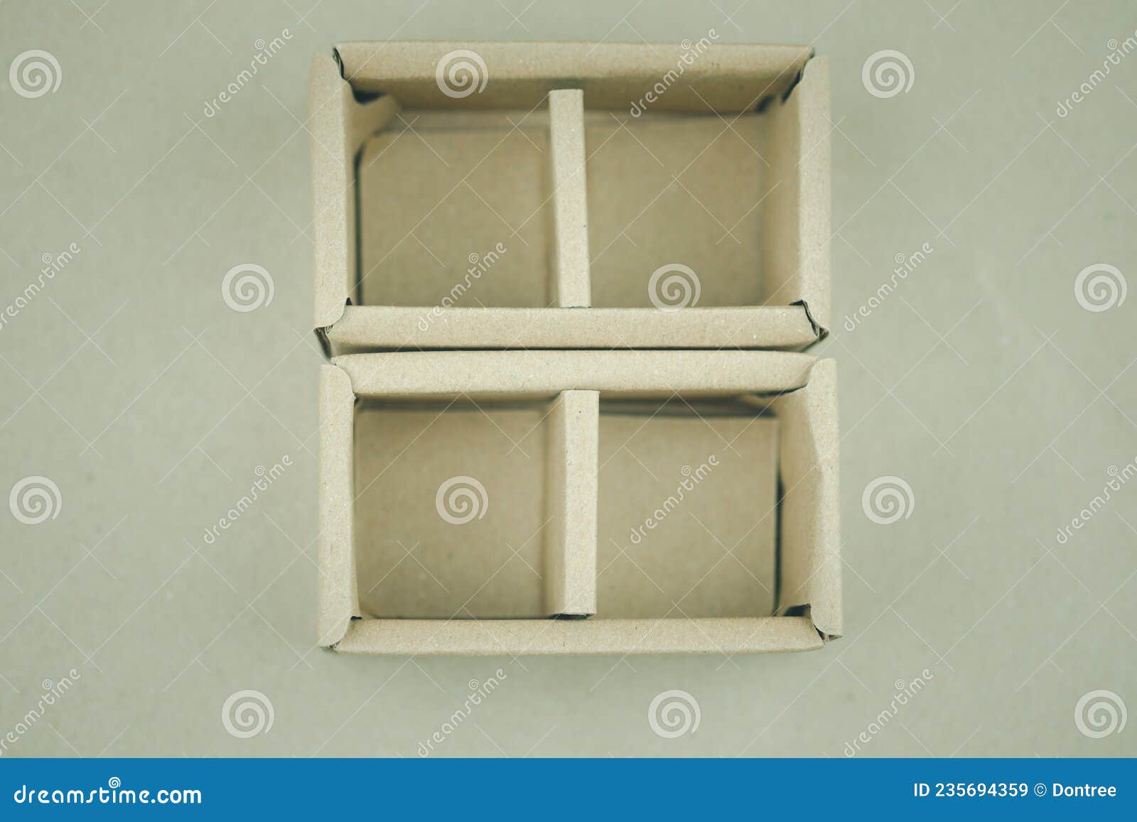 Rectangular Empty Cardboard Box of Brown Paper, Top View Stock Image ...