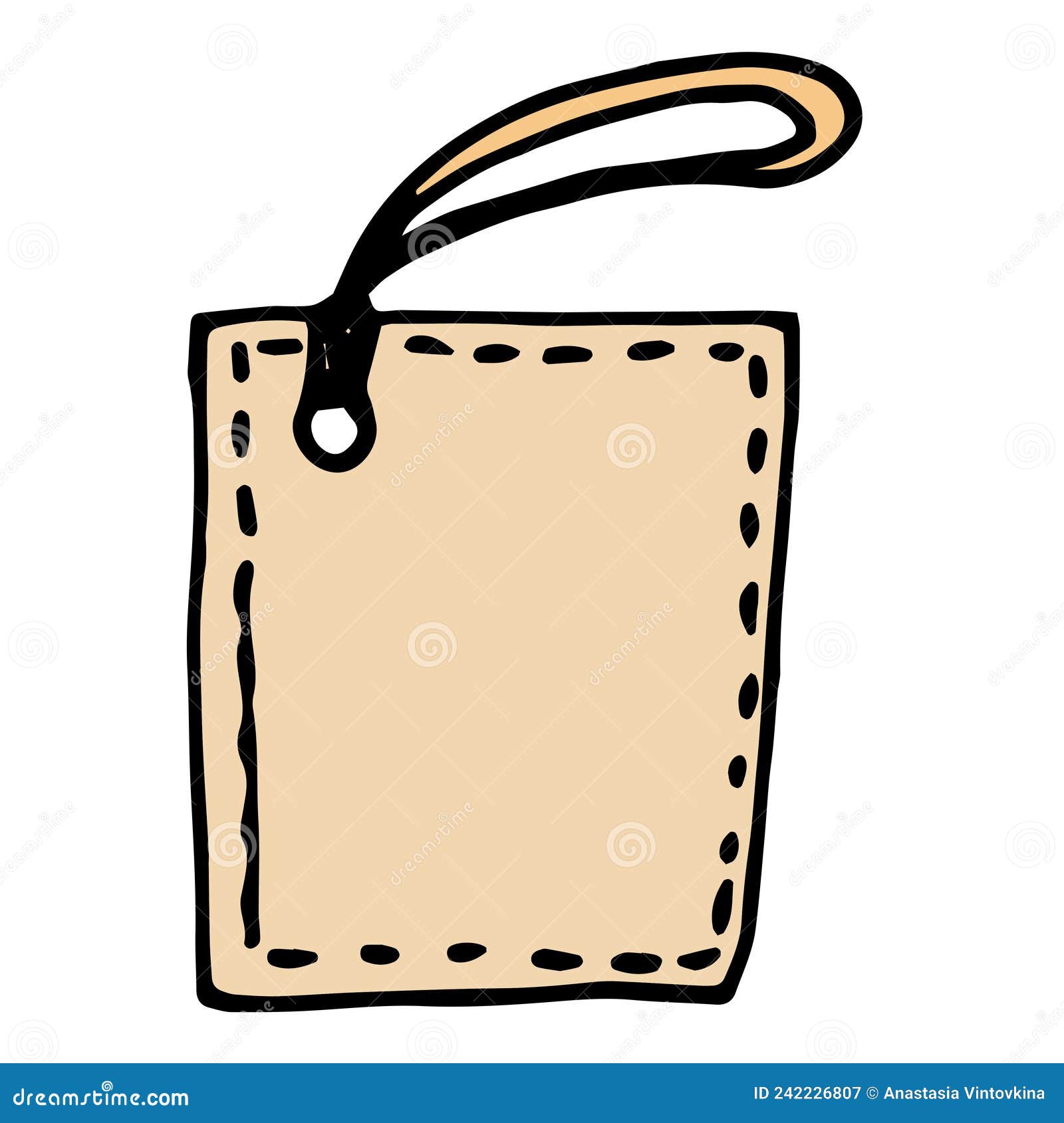 Rectangular Empty Gift Tag Made of Brown Paper. Hand-drawn in the Style ...