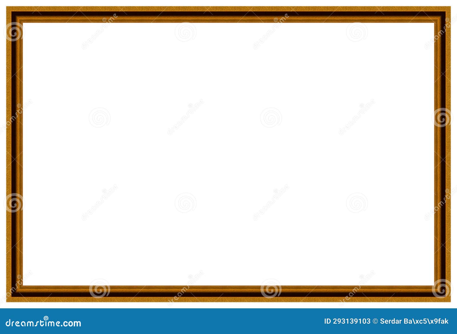 Rectangular Empty Wooden and Gold Gilded Ornamental Frame Stock ...