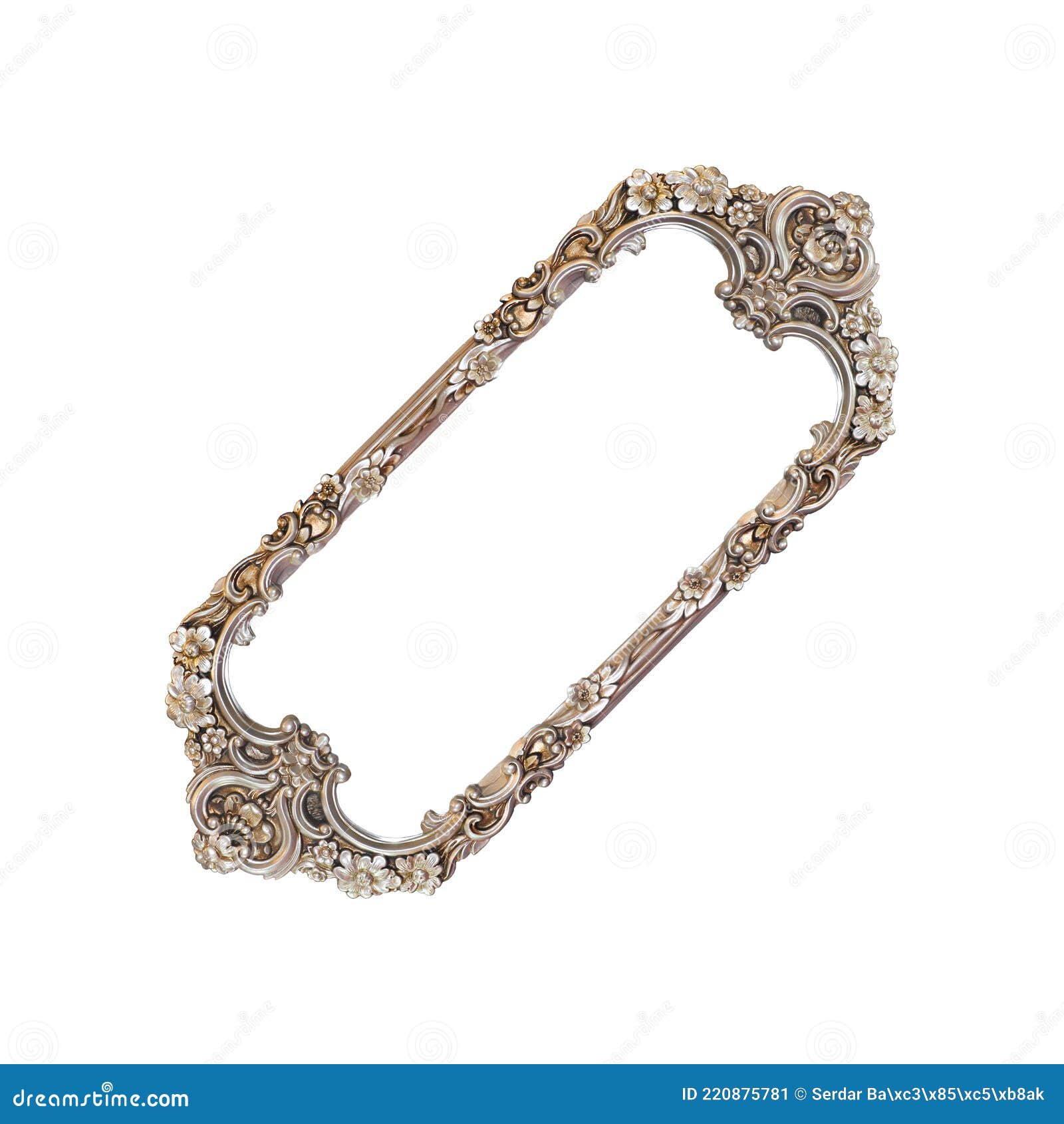 Rectangular Empty Wooden and Silver Gilded Frame Stock Image - Image of ...