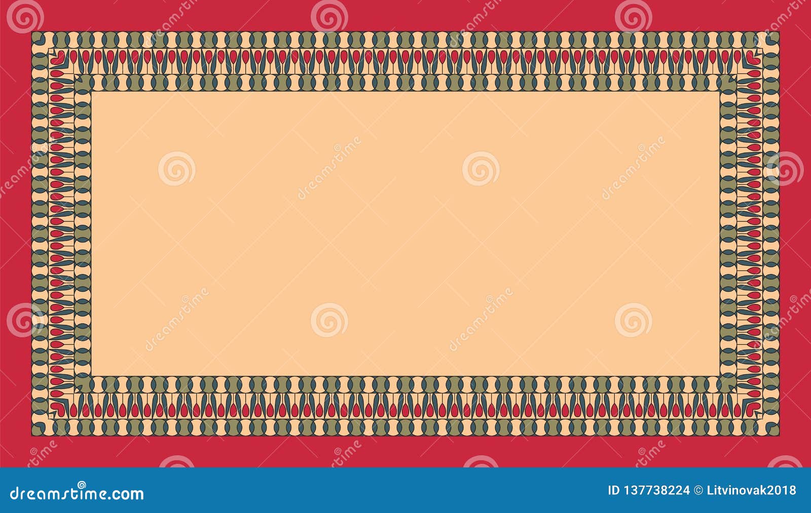 Rectangular Ethnic Frame. Empty Space for Your Text. Vintage Poster ...