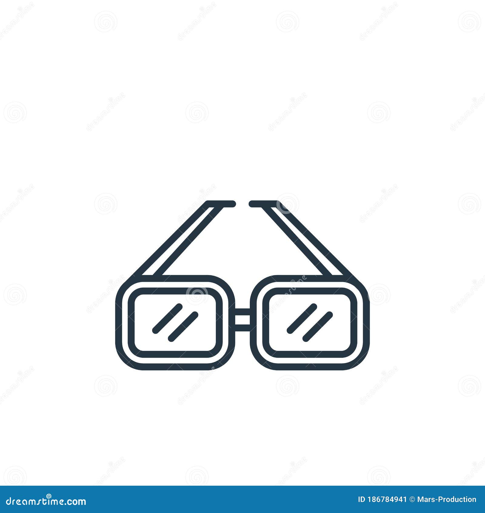 Rectangular Eyeglass Vector Icon. Rectangular Eyeglass Editable Stroke ...
