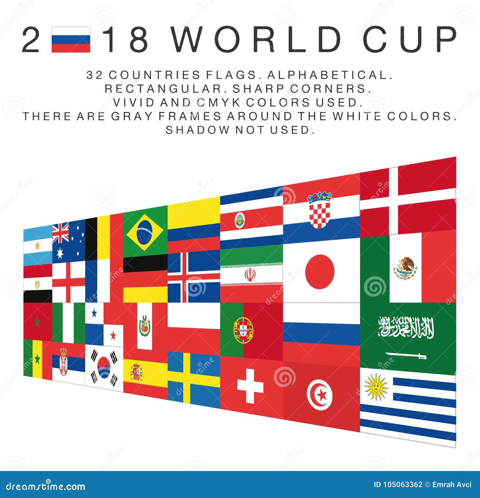 Rectangular Flags of 2018 World Cup Countries Editorial Photography ...