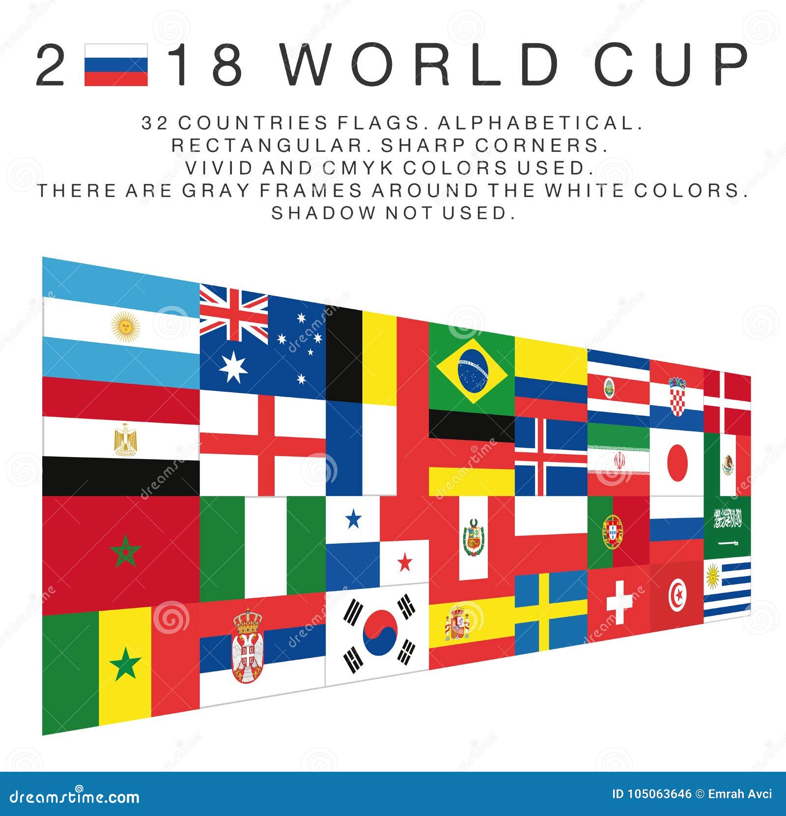 Rectangular Flags of 2018 World Cup Countries Editorial Photo ...