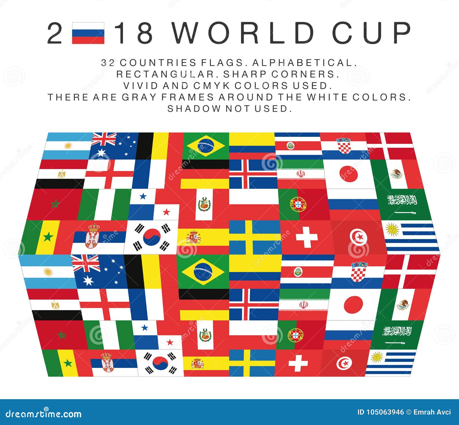 Rectangular Flags of 2018 World Cup Countries Editorial Photo ...