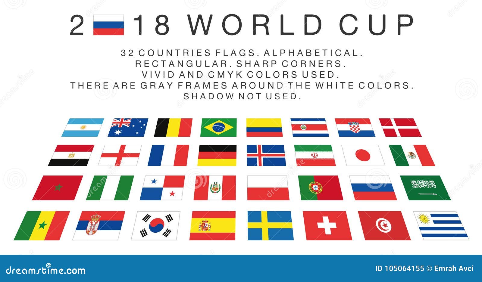 Rectangular Flags of 2018 World Cup Countries Editorial Image ...