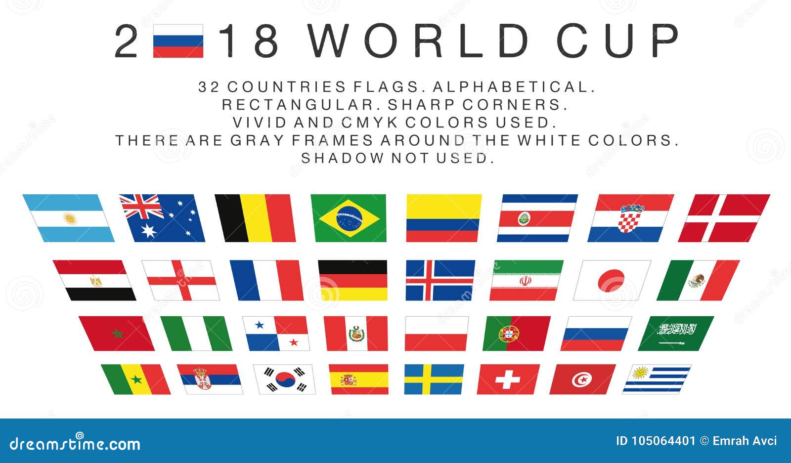 Rectangular Flags of 2018 World Cup Countries Editorial Photo ...