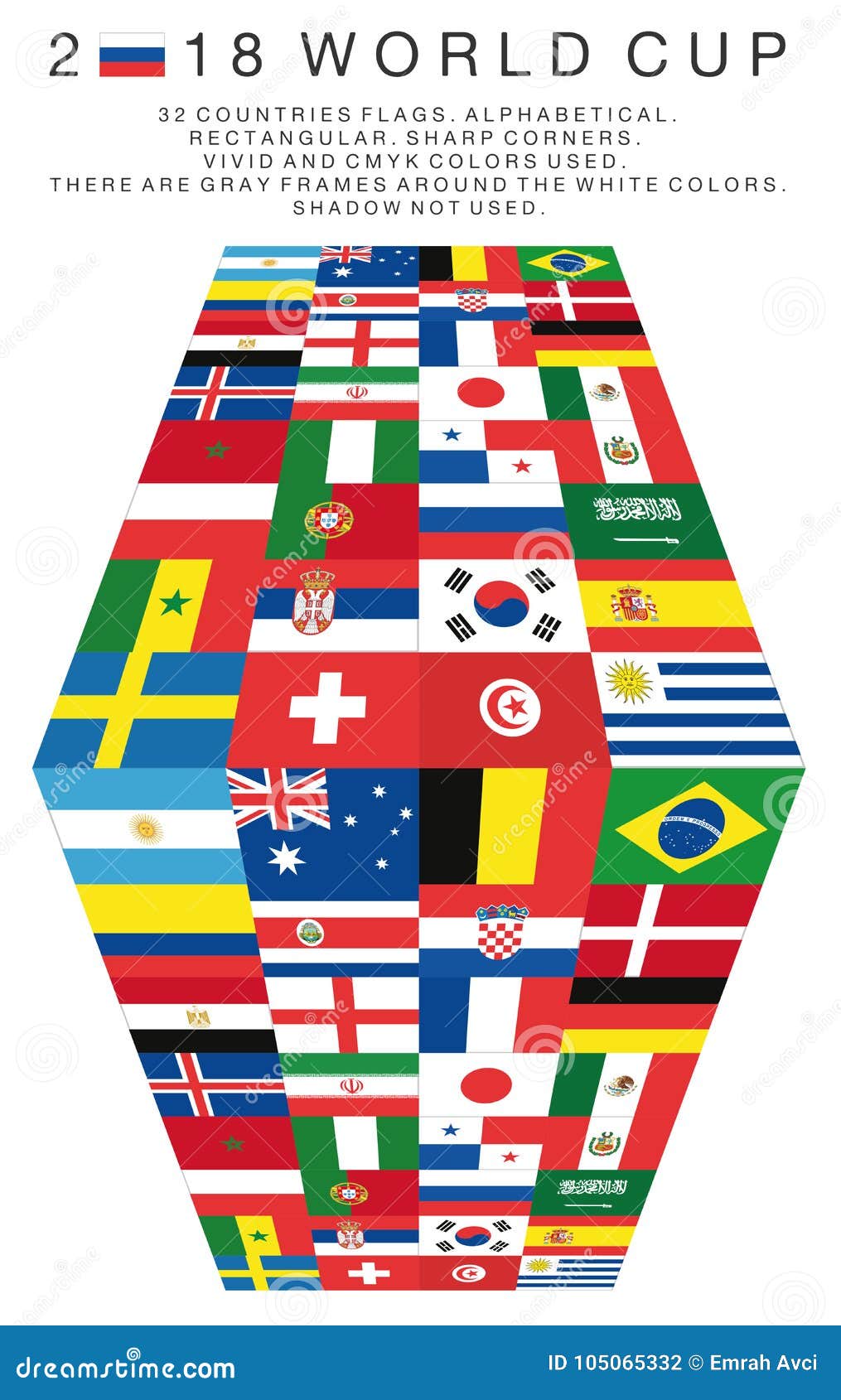 Rectangular Flags of 2018 World Cup Countries Editorial Photography ...