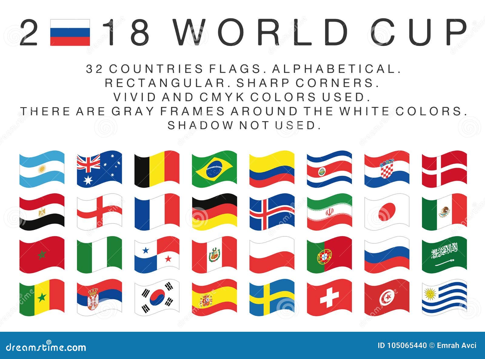 Rectangular Flags of 2018 World Cup Countries Editorial Image ...