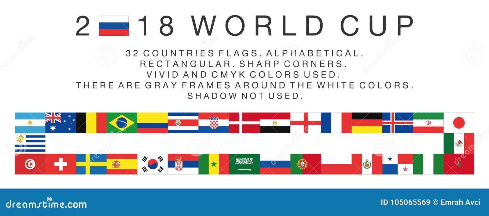 Rectangular Flags of 2018 World Cup Countries Editorial Stock Image ...