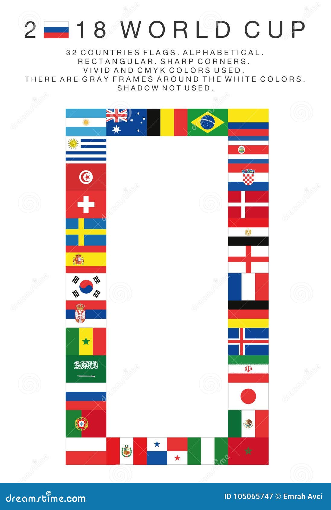 Rectangular Flags of 2018 World Cup Countries Editorial Photography ...
