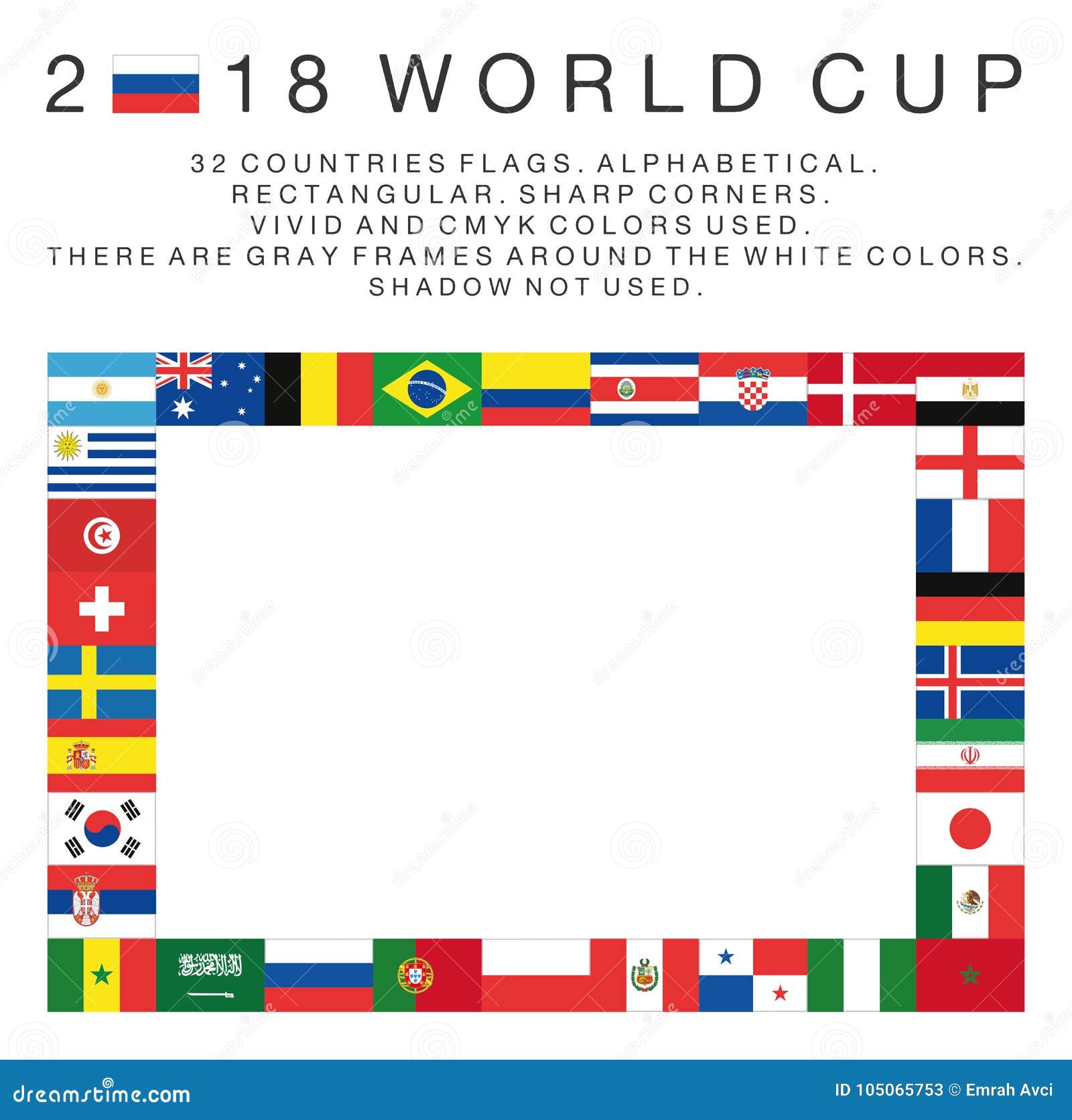 Rectangular Flags of 2018 World Cup Countries Editorial Stock Photo ...