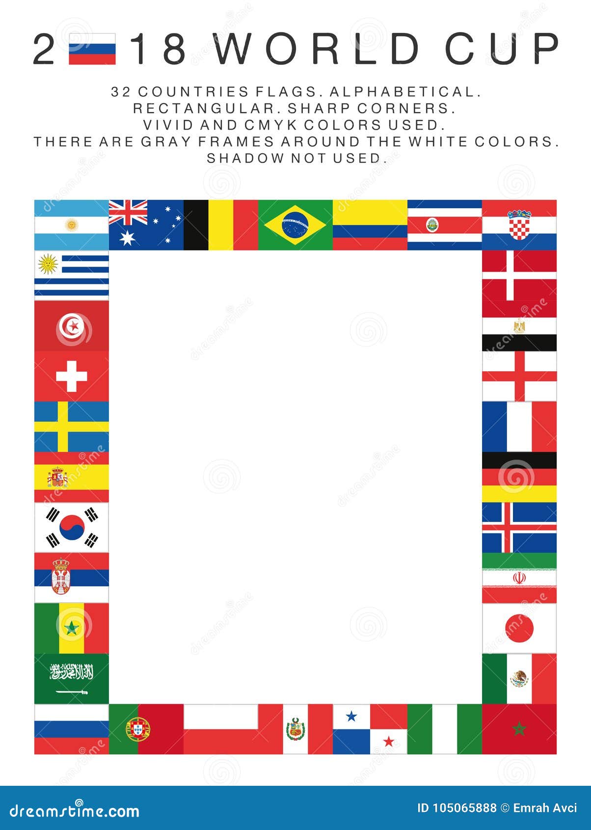 Rectangular Flags of 2018 World Cup Countries Editorial Stock Photo ...