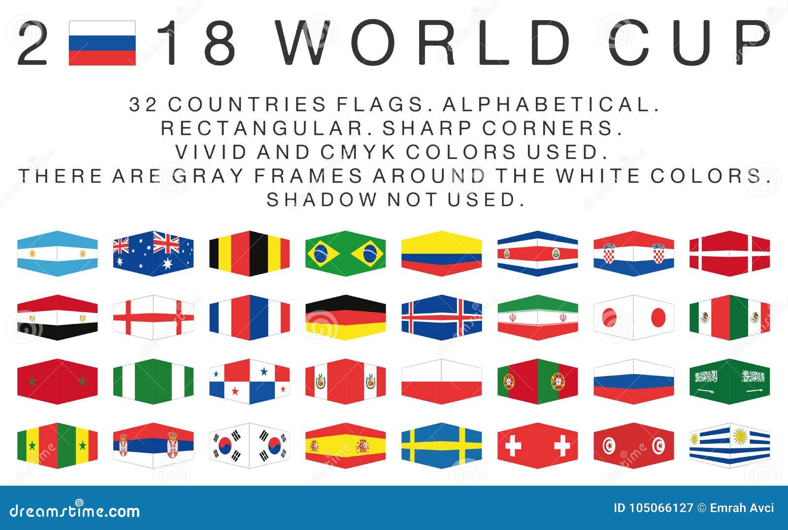 Rectangular Flags of 2018 World Cup Countries Editorial Photography ...