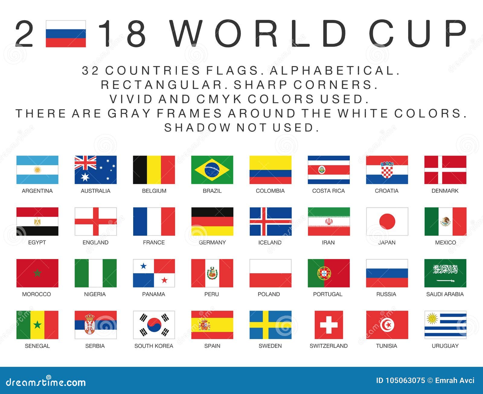 Rectangular Flags of 2018 World Cup Countries Editorial Image ...