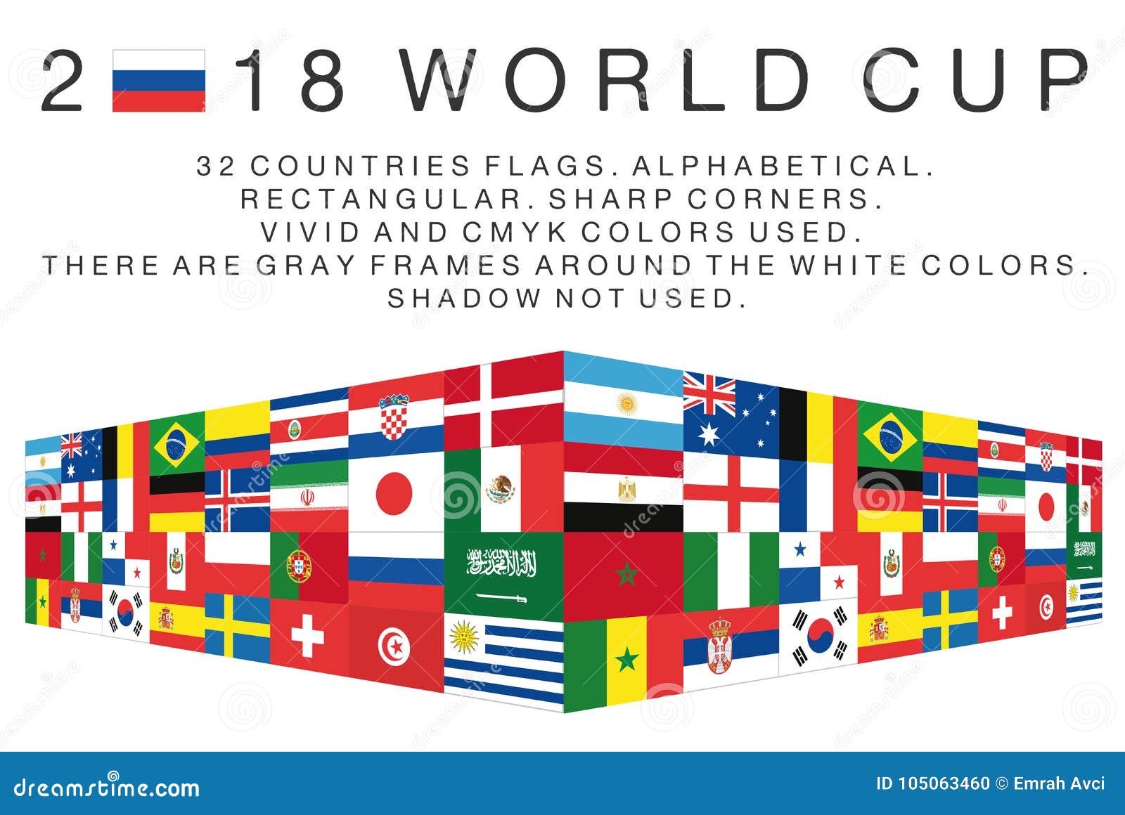 Rectangular Flags of 2018 World Cup Countries Editorial Image ...