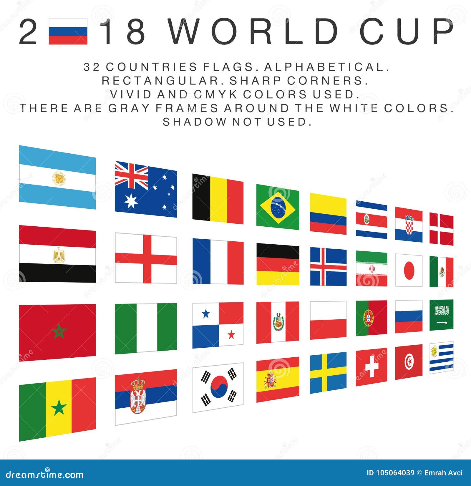 Rectangular Flags of 2018 World Cup Countries Editorial Stock Image ...