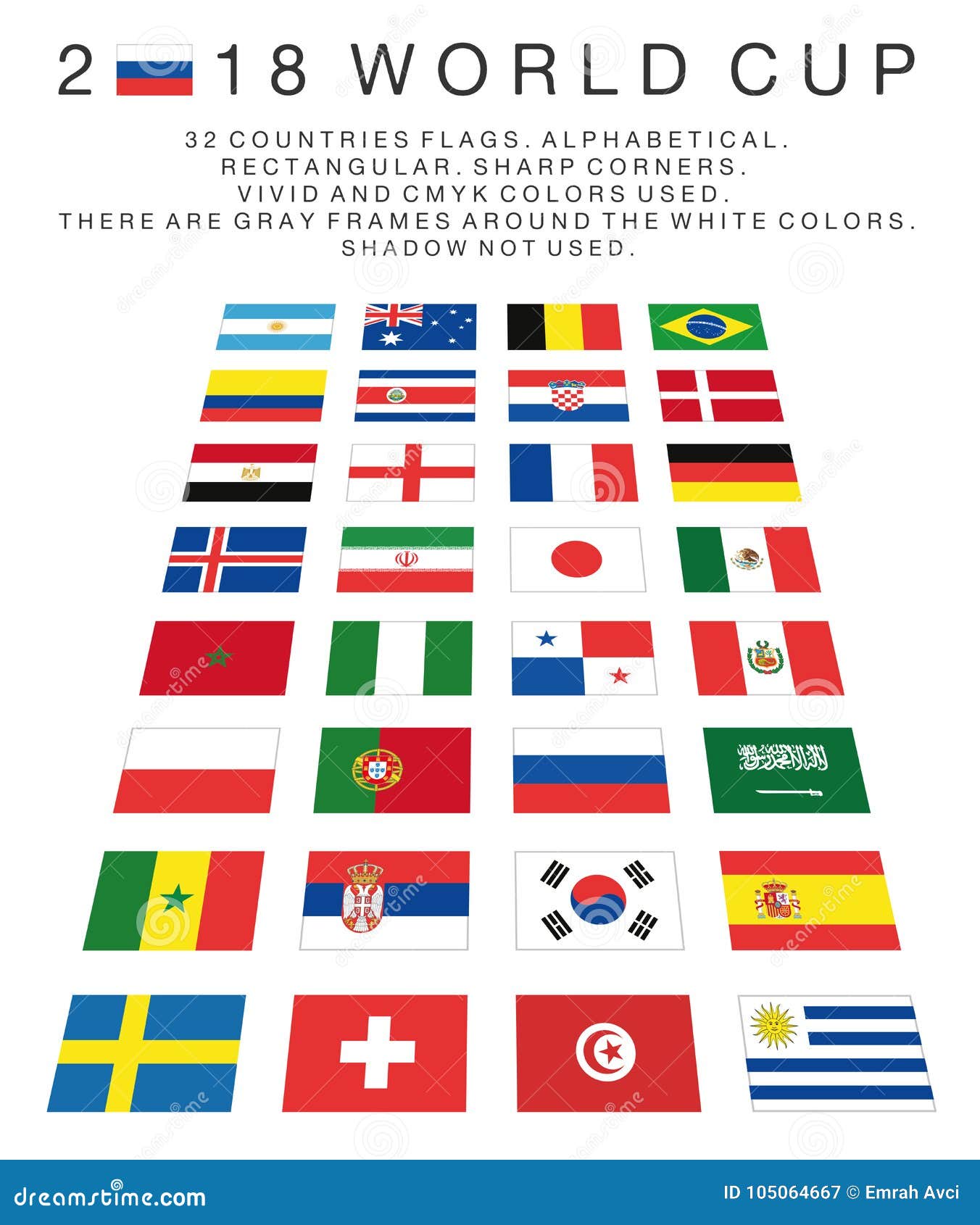 Rectangular Flags of 2018 World Cup Countries Editorial Photography ...