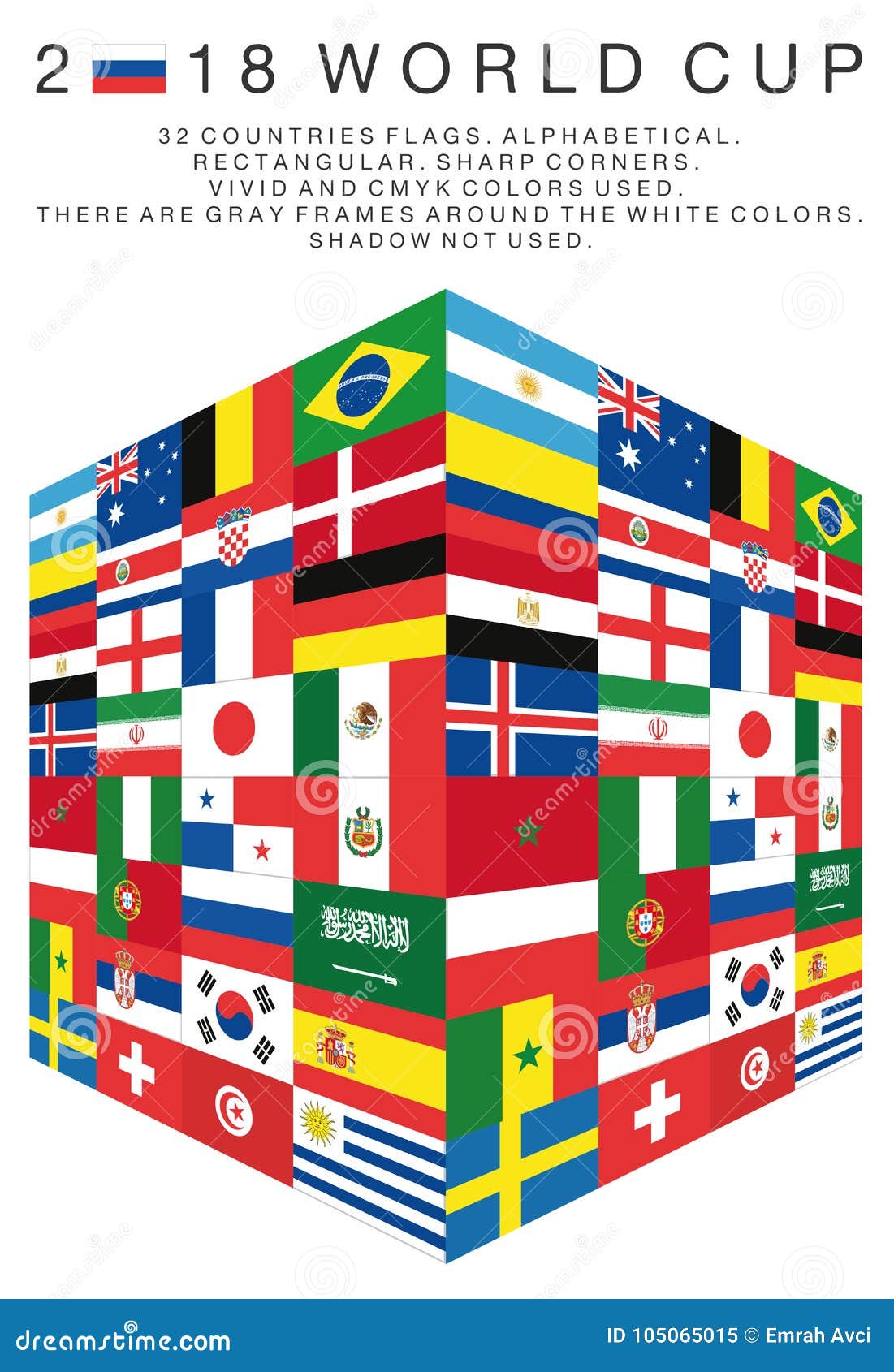 Rectangular Flags of 2018 World Cup Countries Editorial Image ...