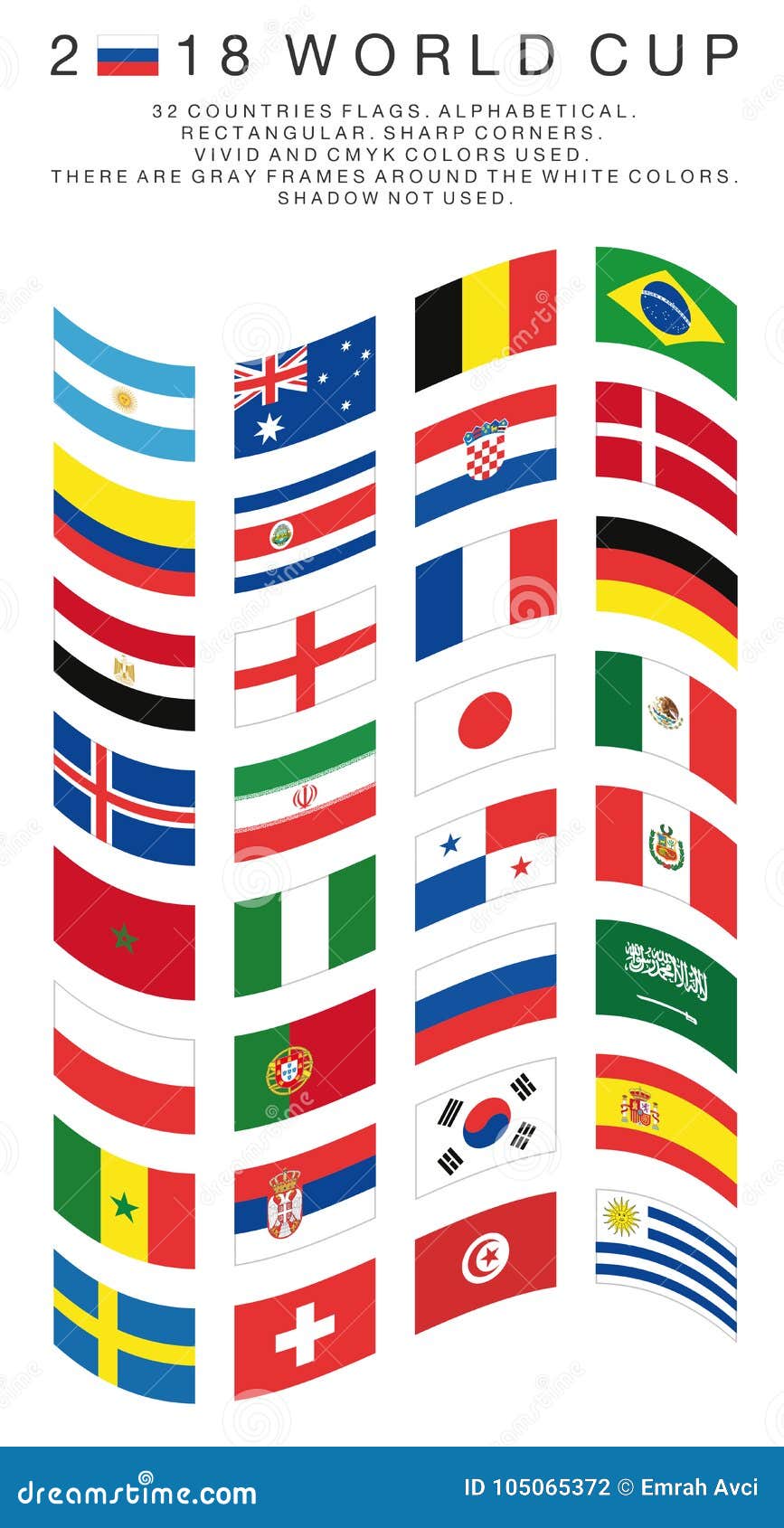 Rectangular Flags of 2018 World Cup Countries Editorial Photography ...