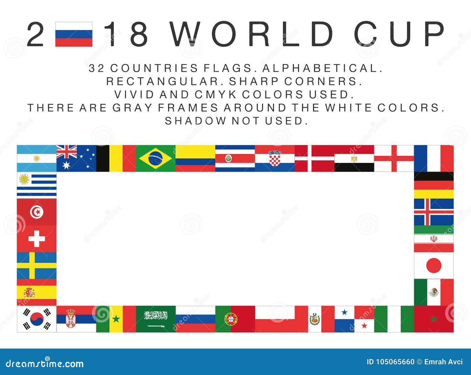 Rectangular Flags of 2018 World Cup Countries Editorial Image ...