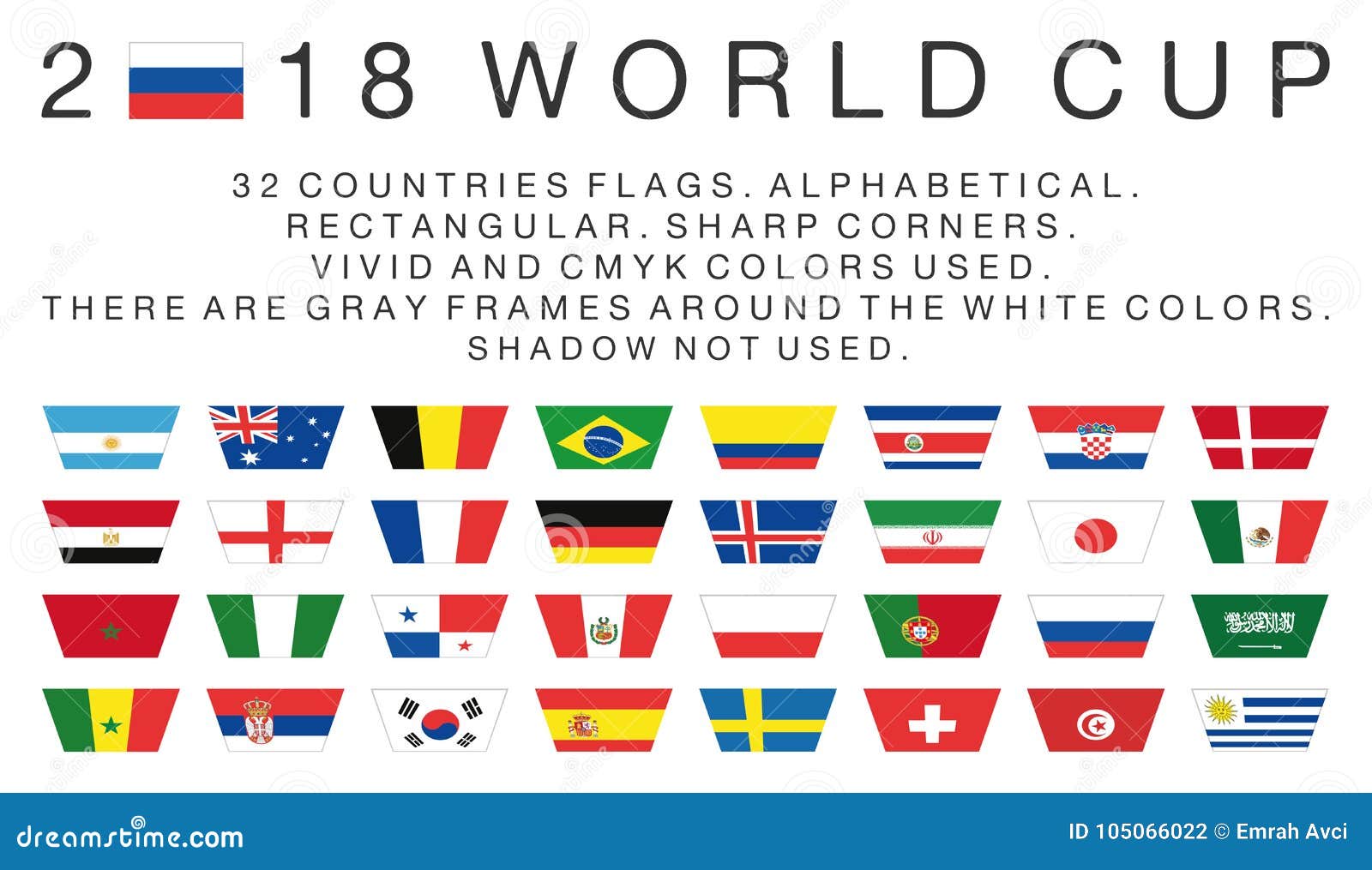 Rectangular Flags of 2018 World Cup Countries Editorial Photography ...