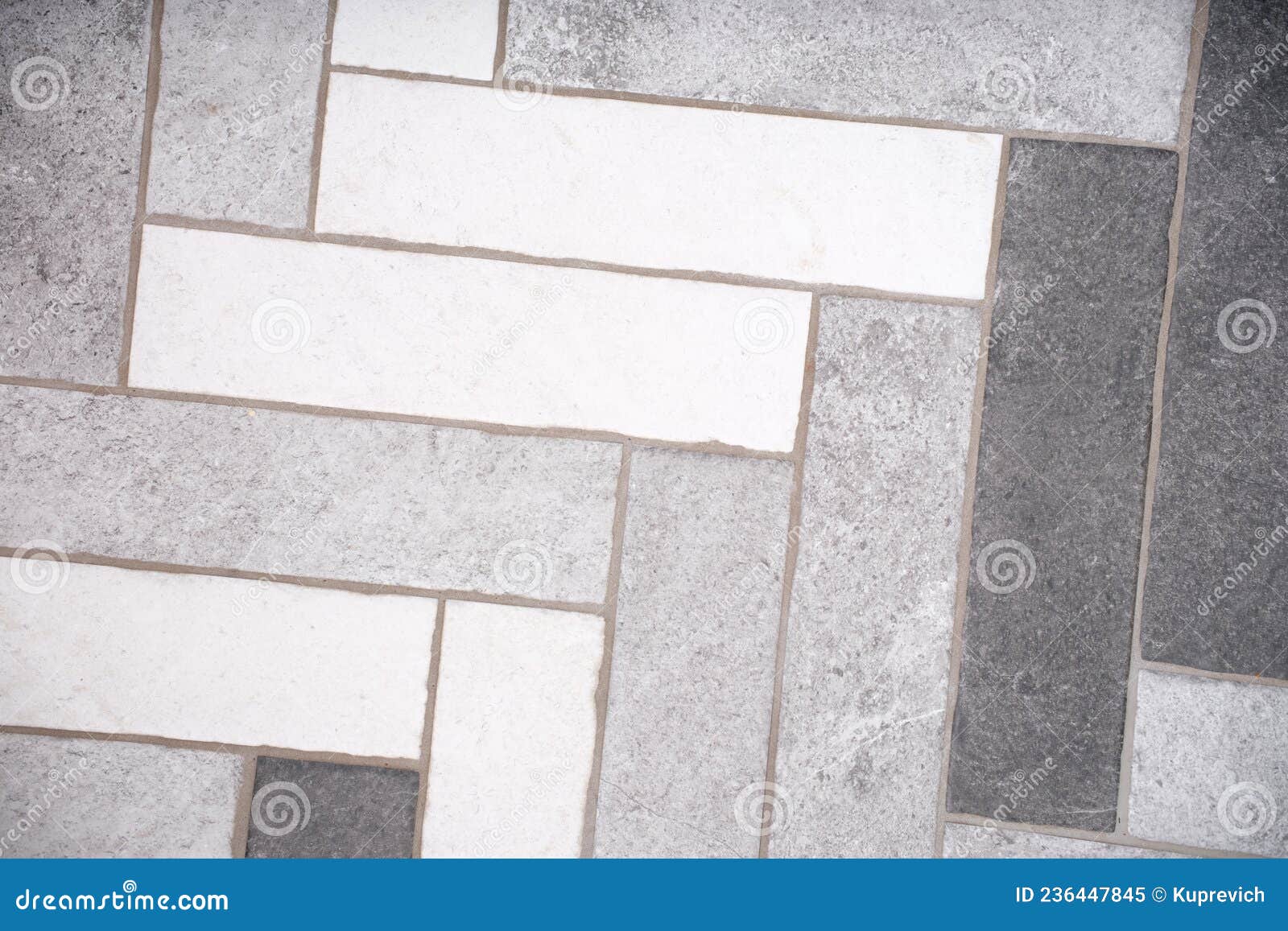 Rectangular Floor Tiles in White and Gray Tones Stock Image - Image of ...