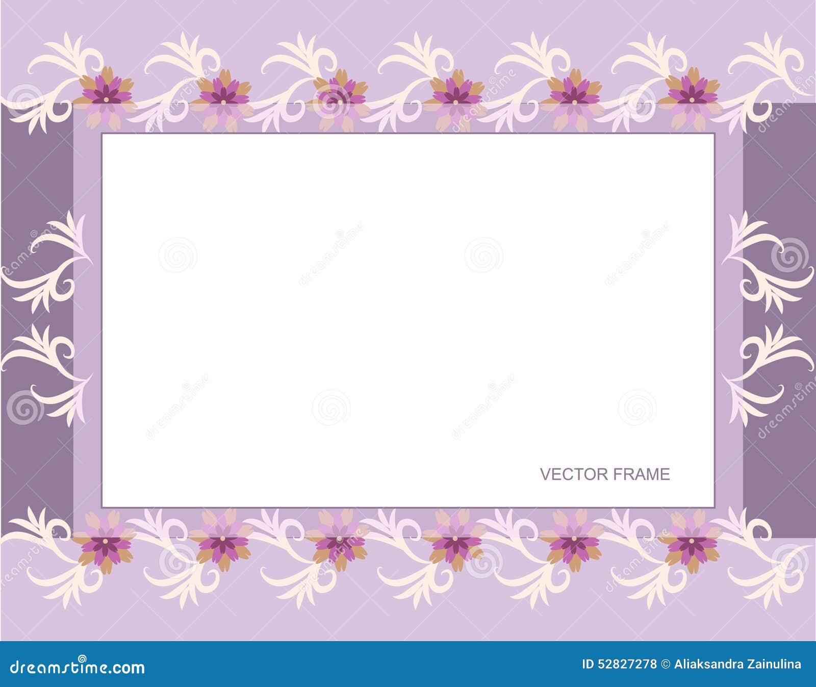Rectangular floral frame stock vector. Illustration of frame - 52827278
