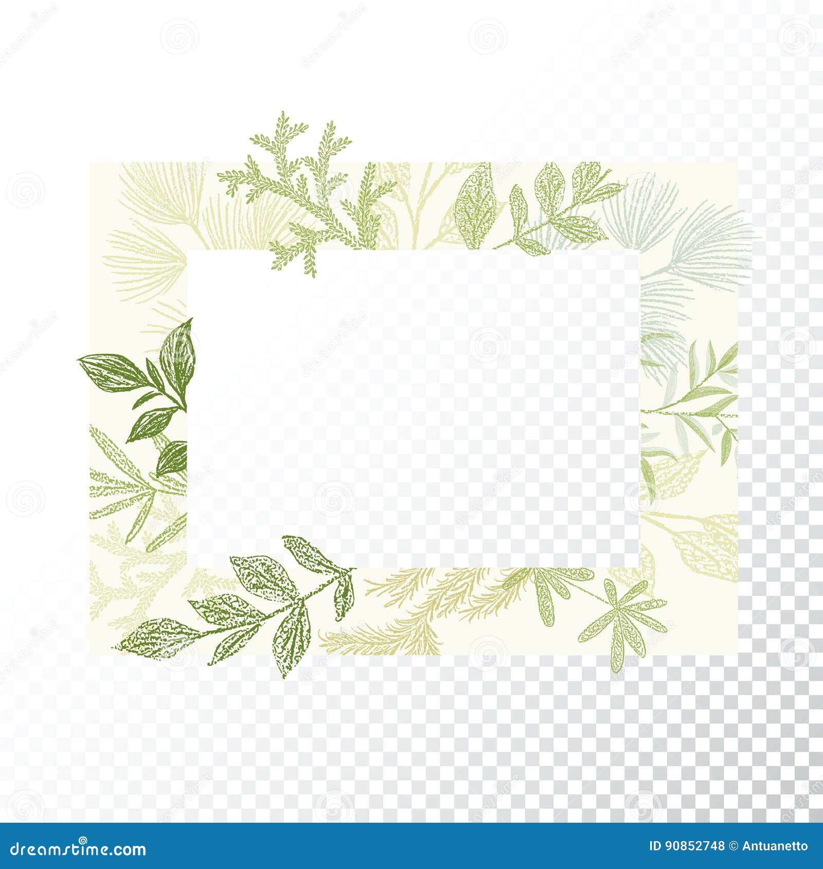 Rectangular Floral Frame Ornament Vector Stock Vector - Illustration of ...