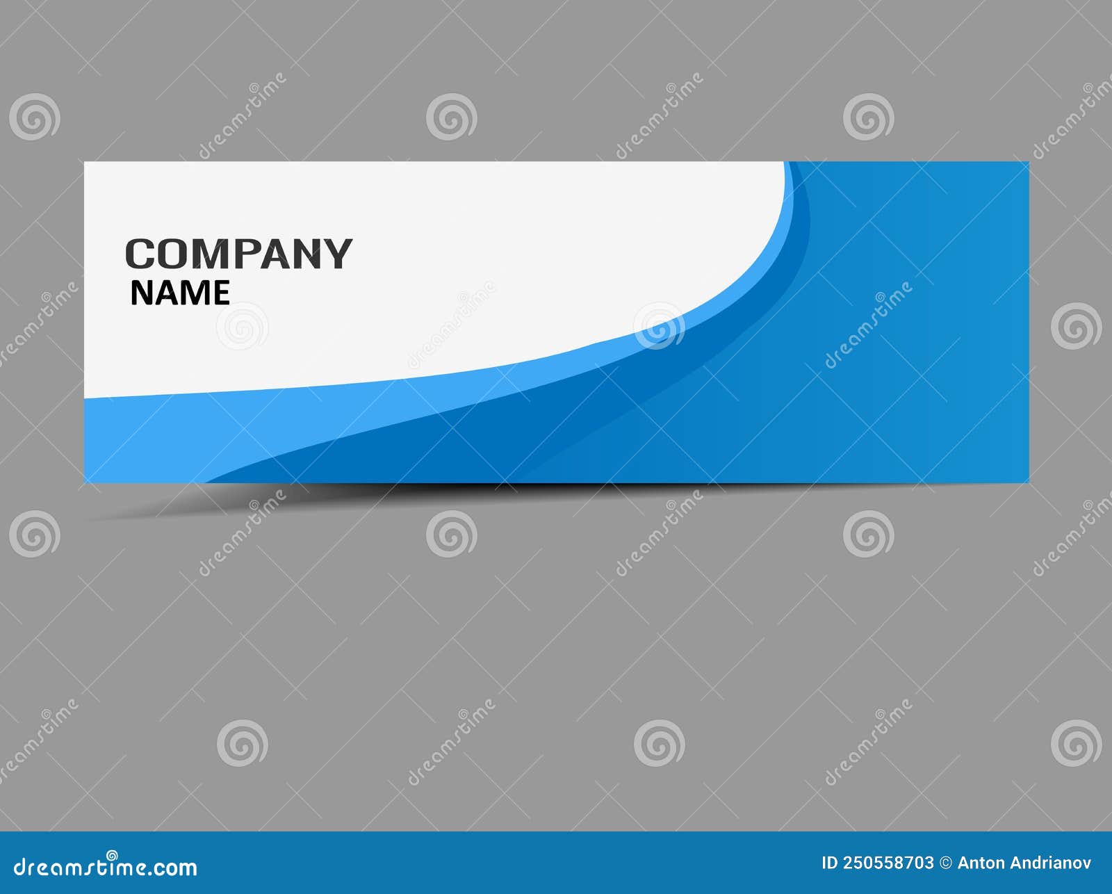 Rectangular Flyer with Blue Waves, Abstract Business Banner Background ...