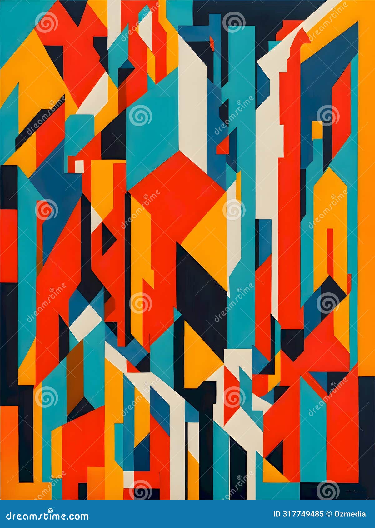 Rectangular Forms in De Stijl Design, Generative AI Stock Illustration ...