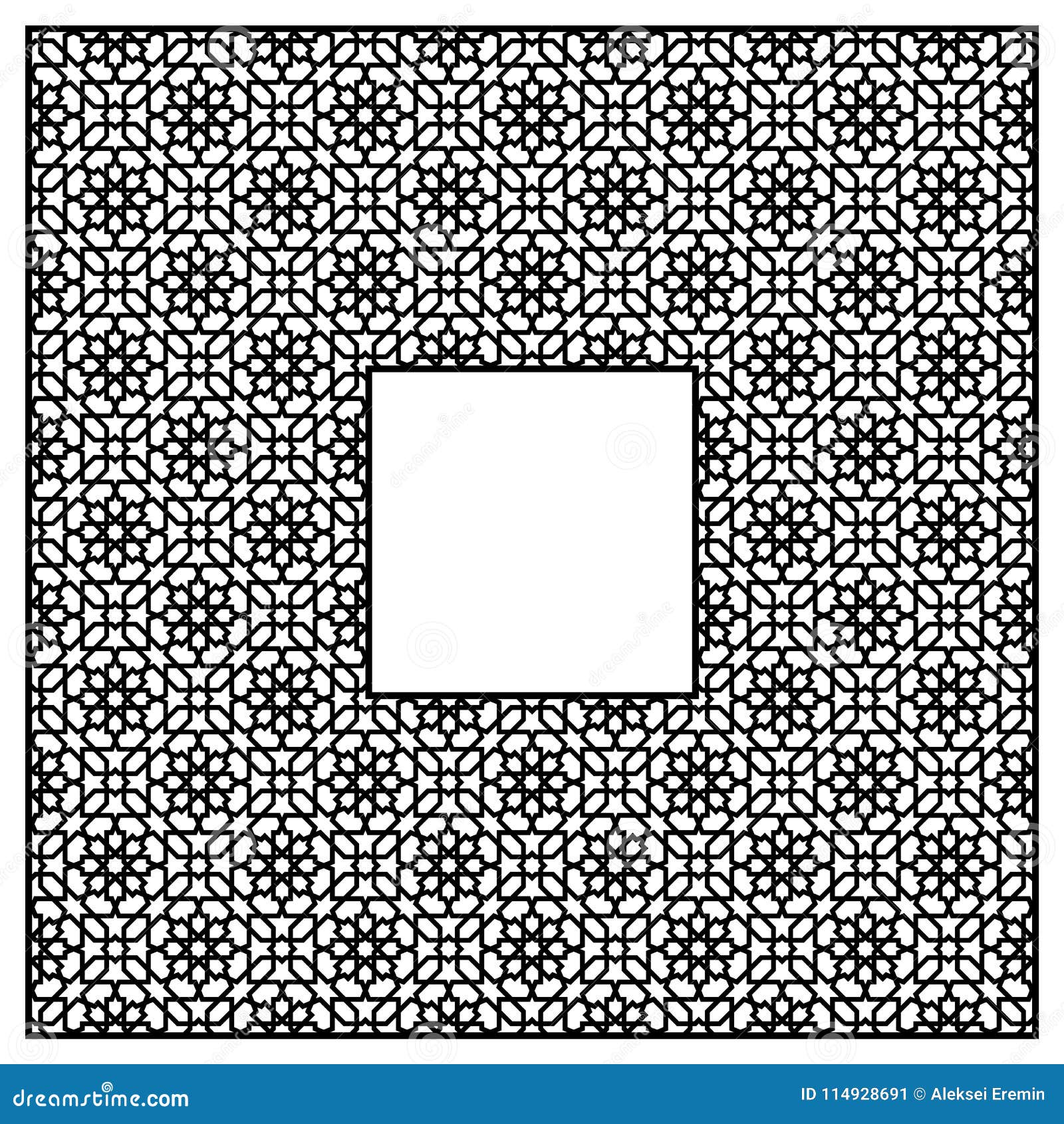Square Frame of the Arabic Pattern of Three by Three Blocks Stock ...