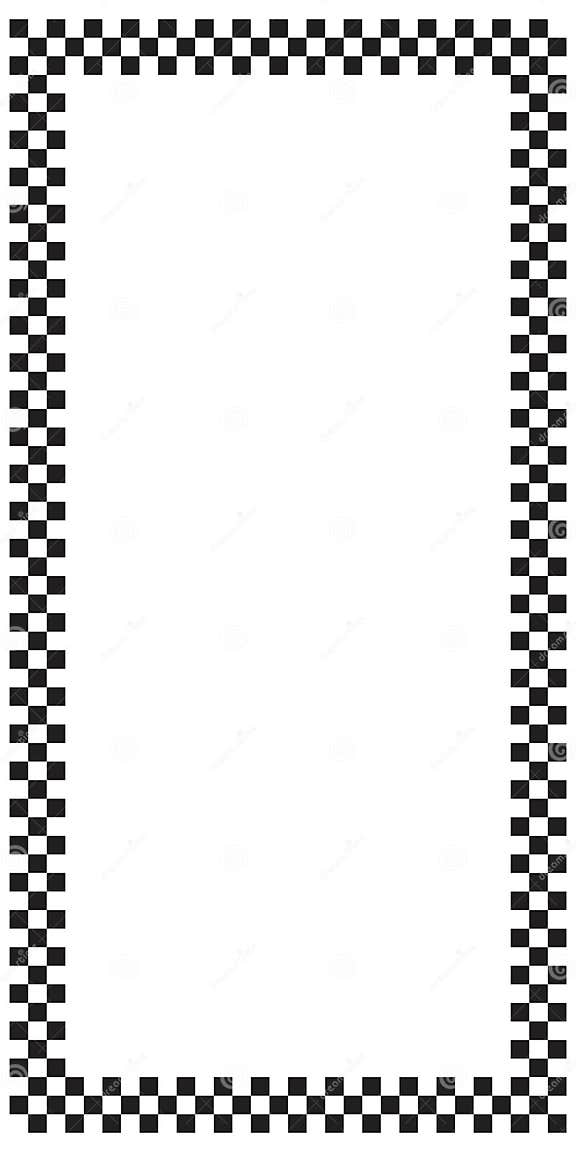 Rectangular Frame with Black and White Squares Print. Checkered ...