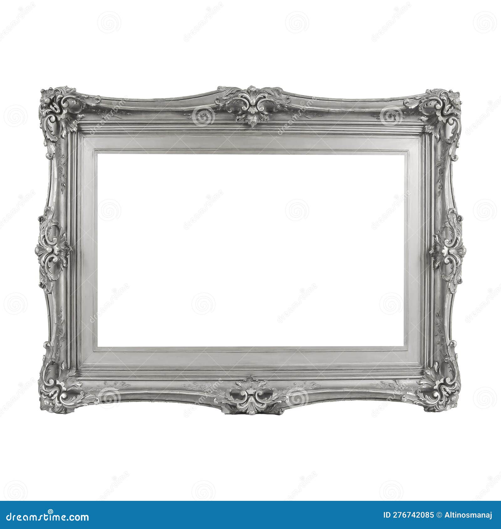 Silver White Metallic Frame Broad Wide Classical Gallery Art Luxury ...