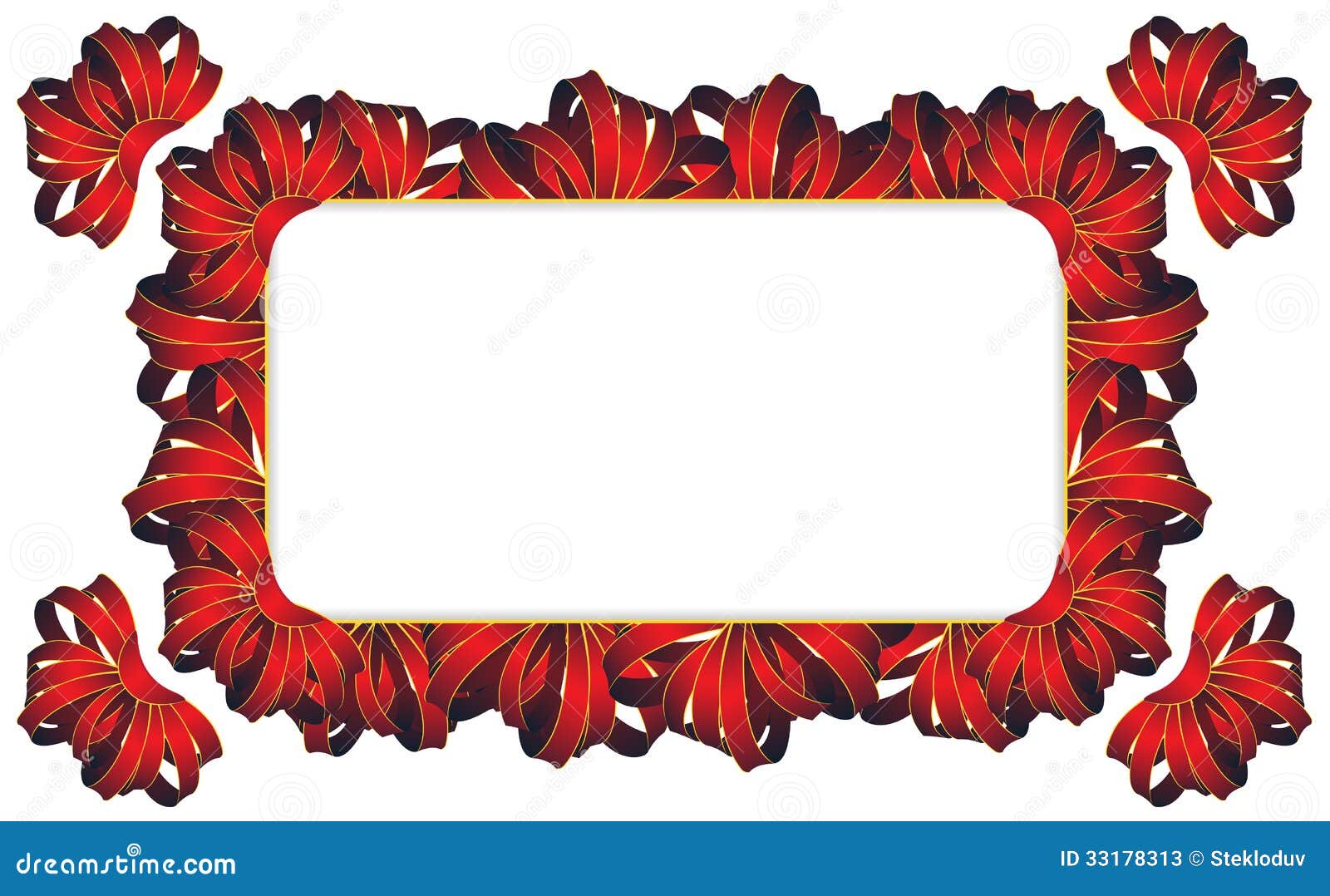 Rectangular Frame with Bows Stock Vector - Illustration of label ...