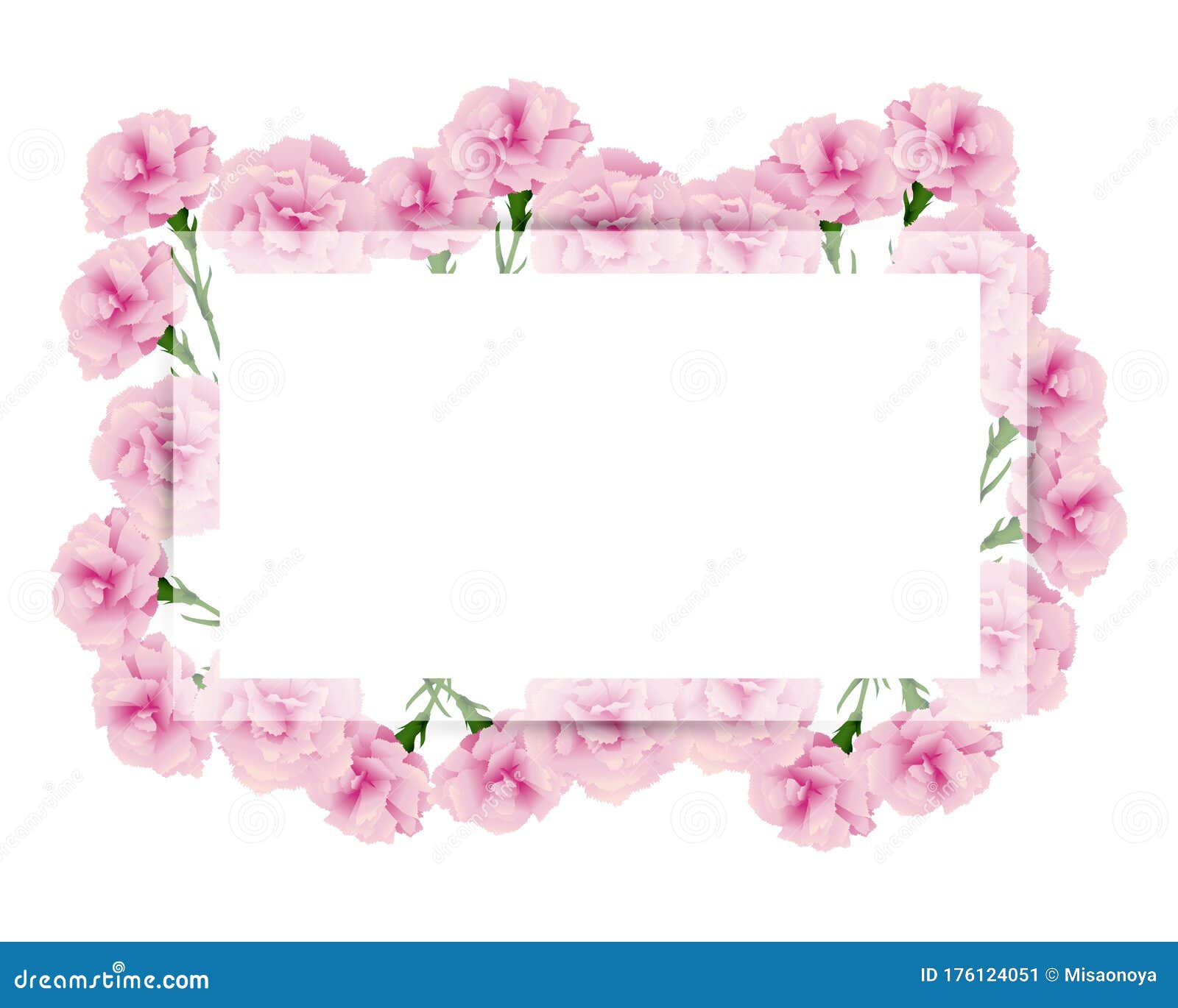 Rectangular Frame of Carnations Illustration Stock Vector ...