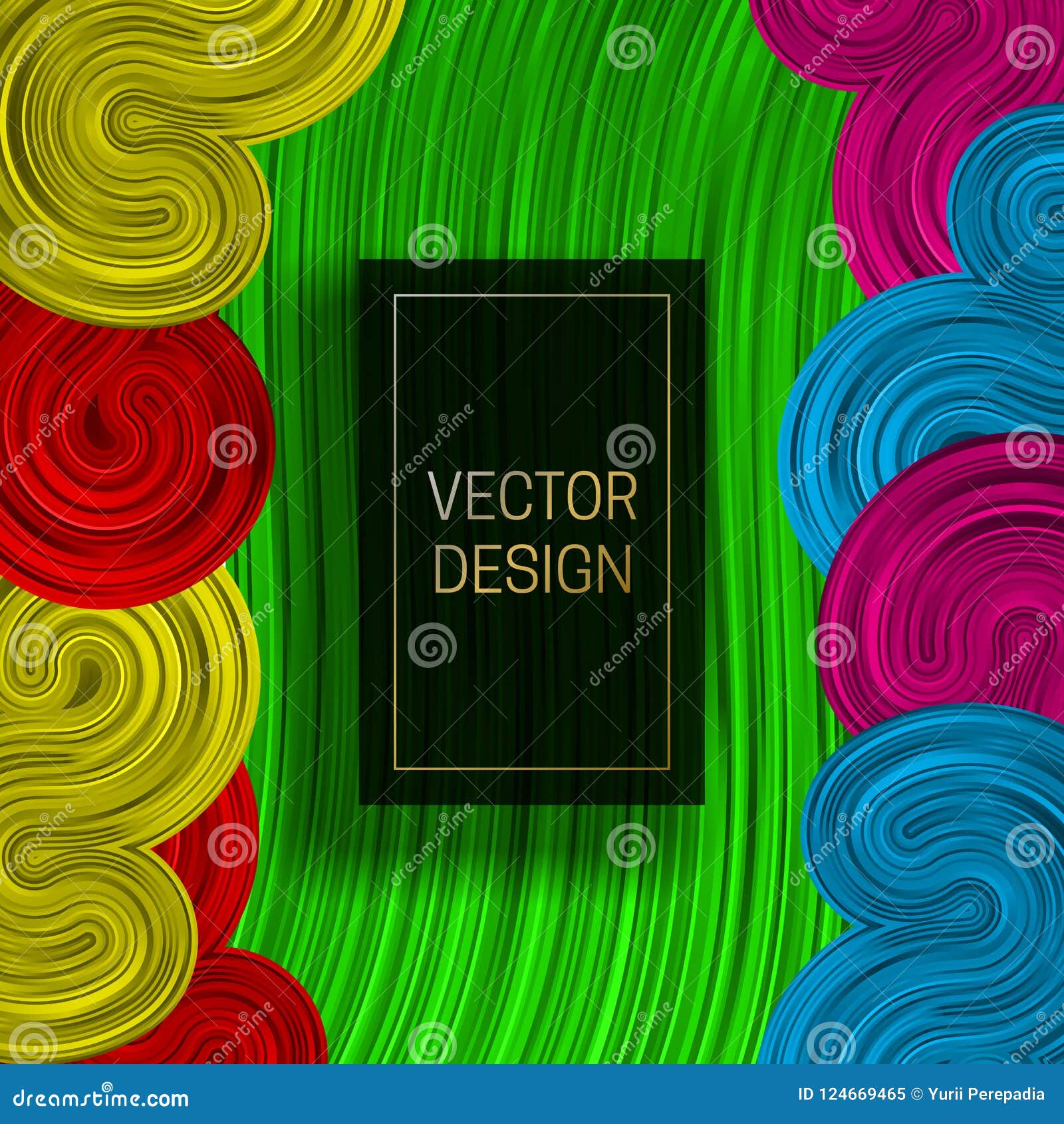 Rectangular Frame on Colorful Dynamic Background. Trendy Packaging ...