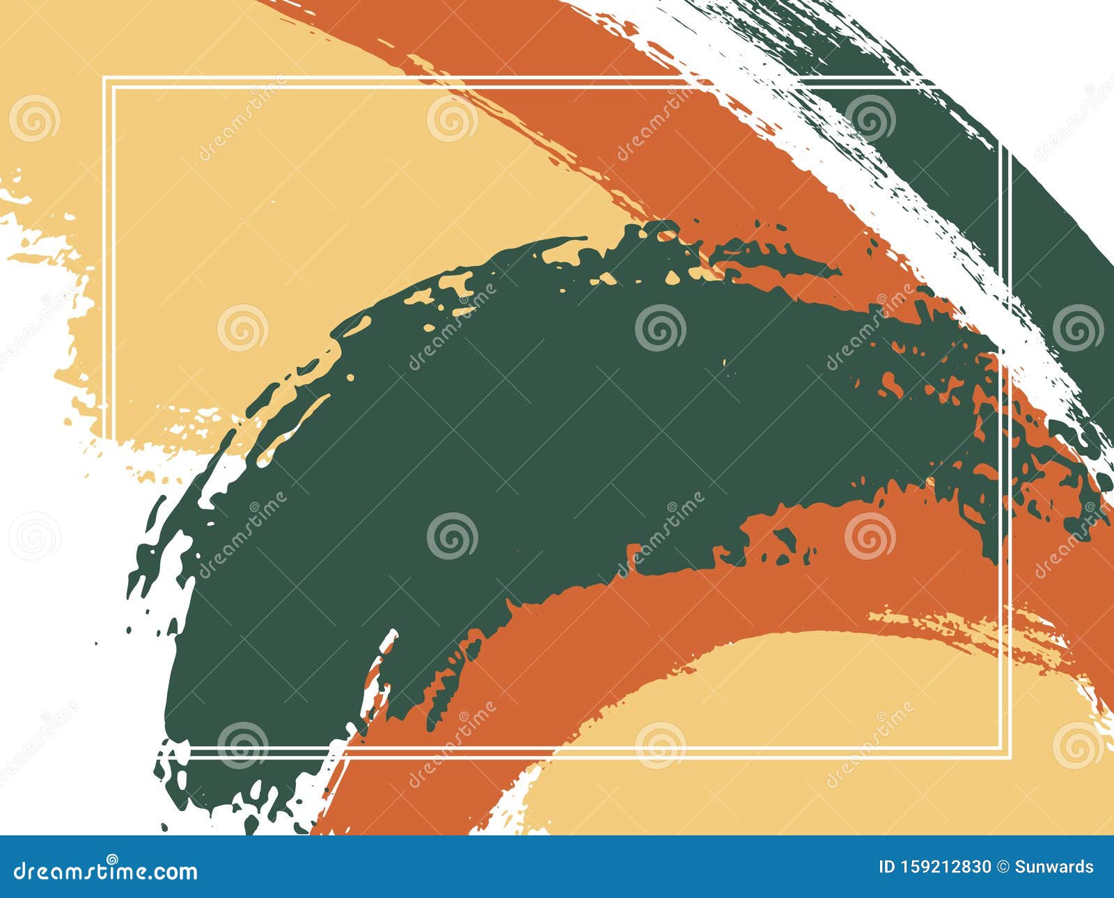 Rectangular Frame with Colorful Painted Ink Brushstrokes Watercolor ...