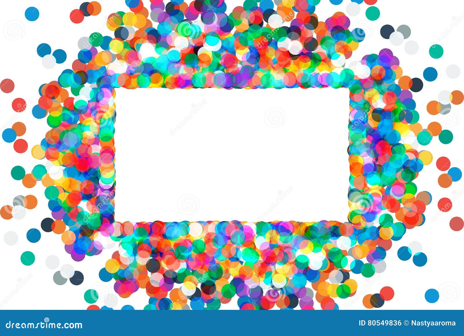 Rectangular Frame with Confetti Stock Vector - Illustration of green ...
