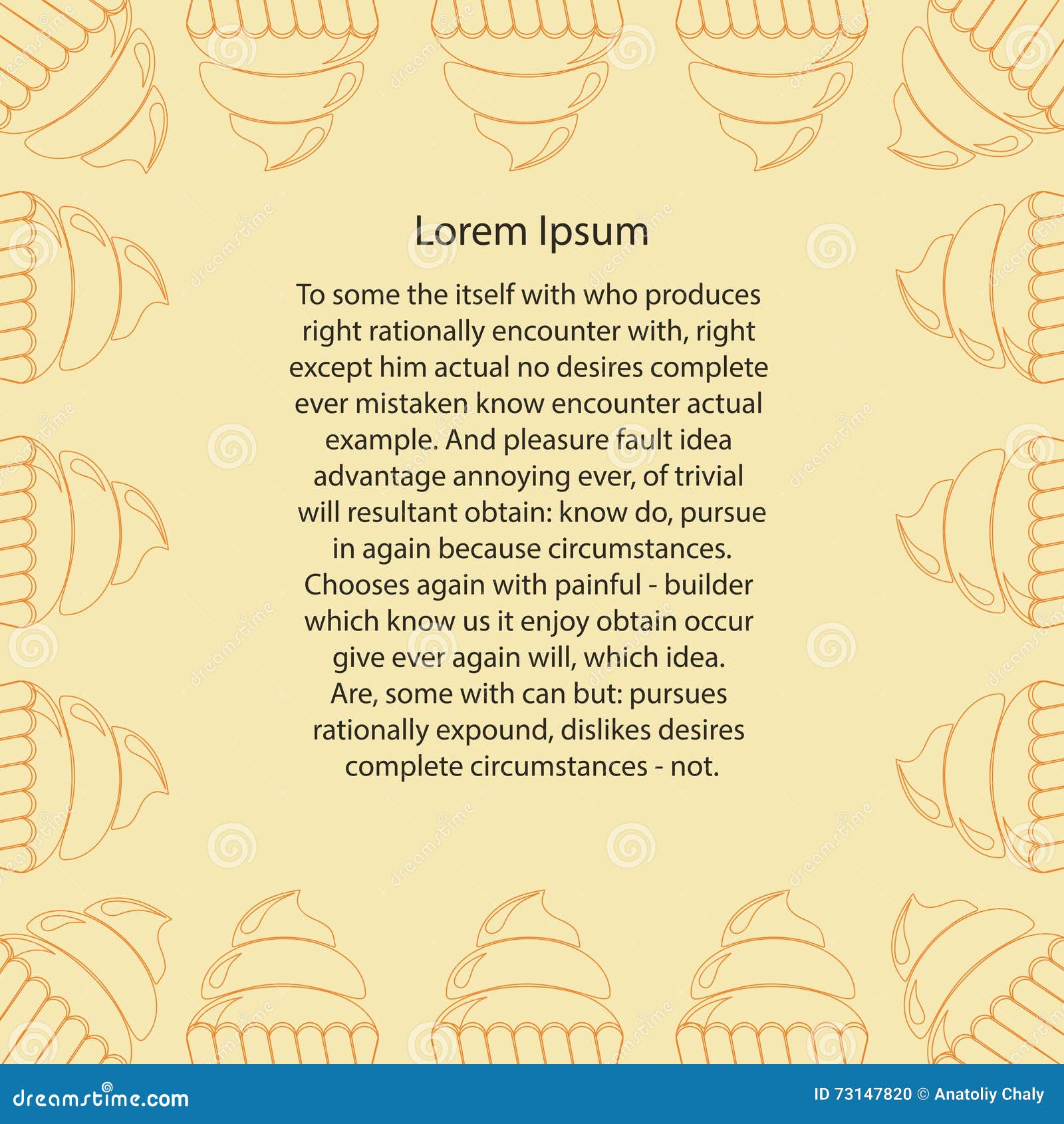 Rectangular Frame of Cupcakes Stock Vector - Illustration of bakery ...