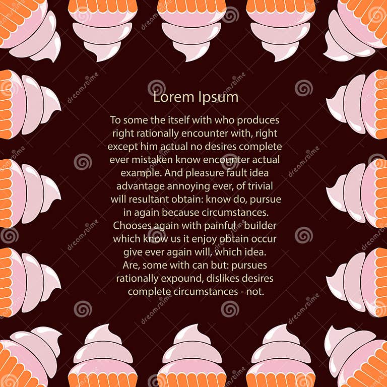 Rectangular Frame of Cupcakes Stock Vector - Illustration of dessert ...