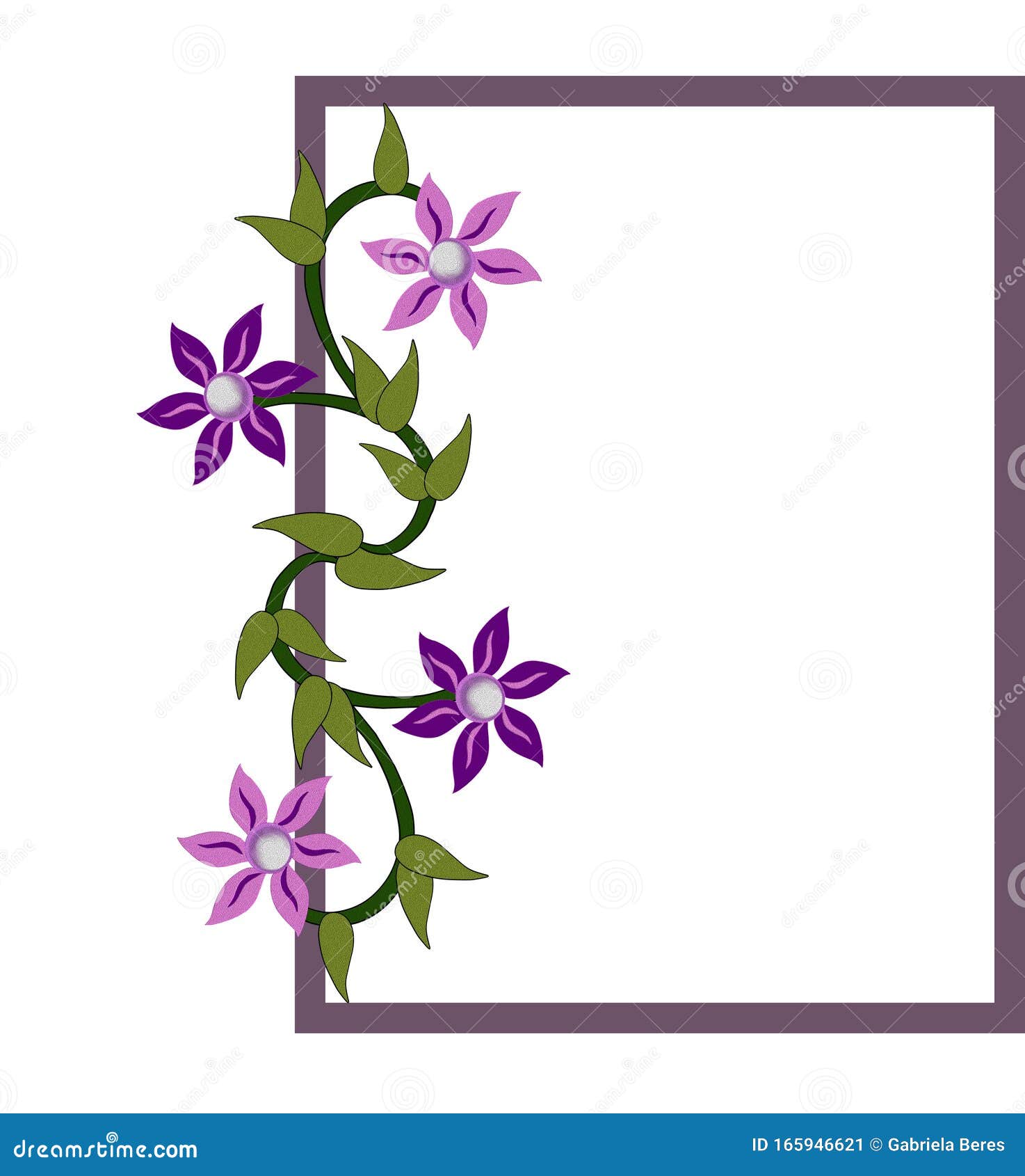 Unique Frame with Flowers Decoration. Stock Illustration - Illustration ...