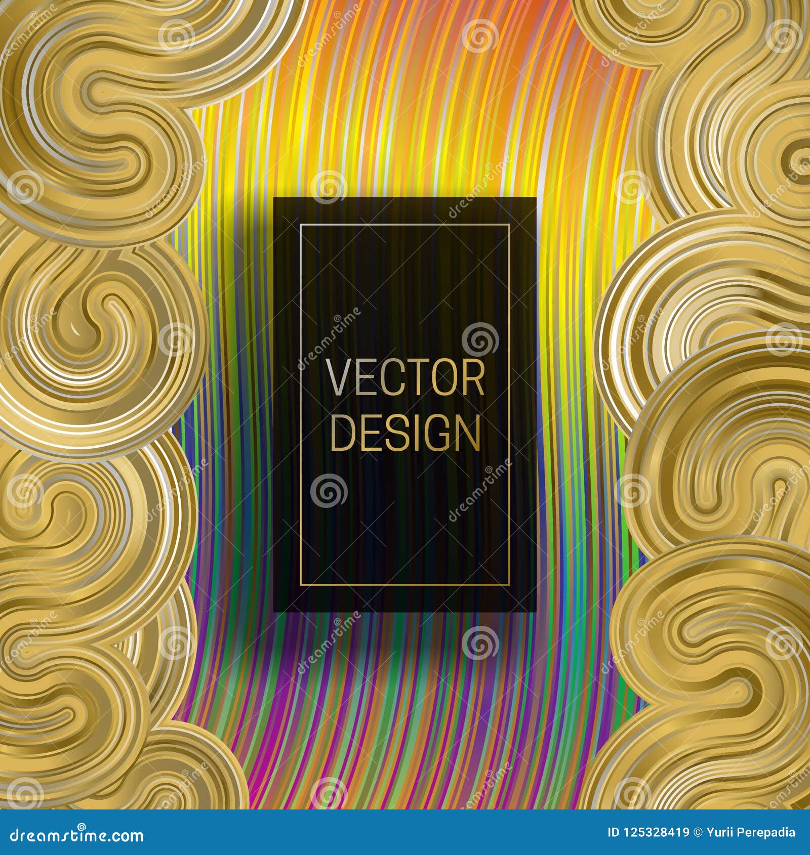 Rectangular Holographic Frames Set In Psychedelic Vaporwave Style ...